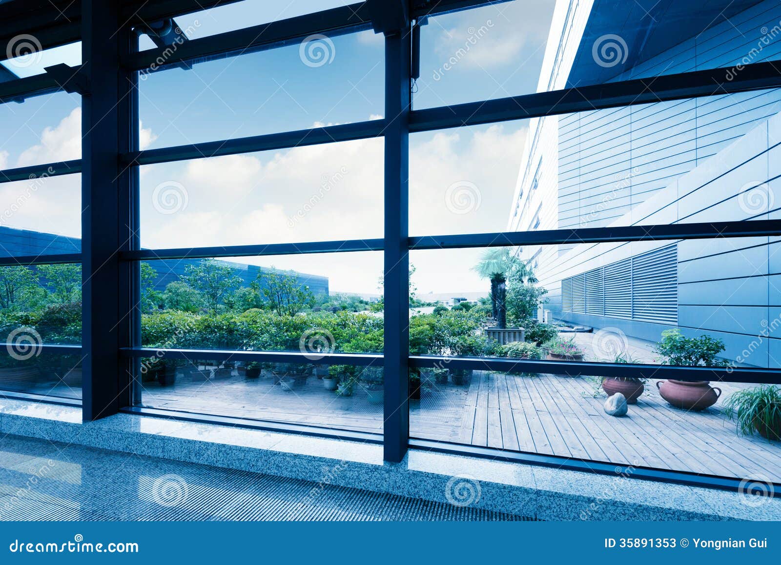 Office windows stock image. Image of mirror, glass, hall - 35891353