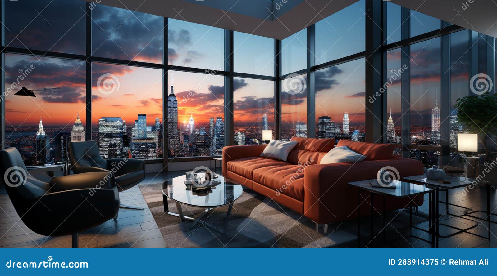 Office with Windows Night View, Zoom Virtual Background Stock Image ...