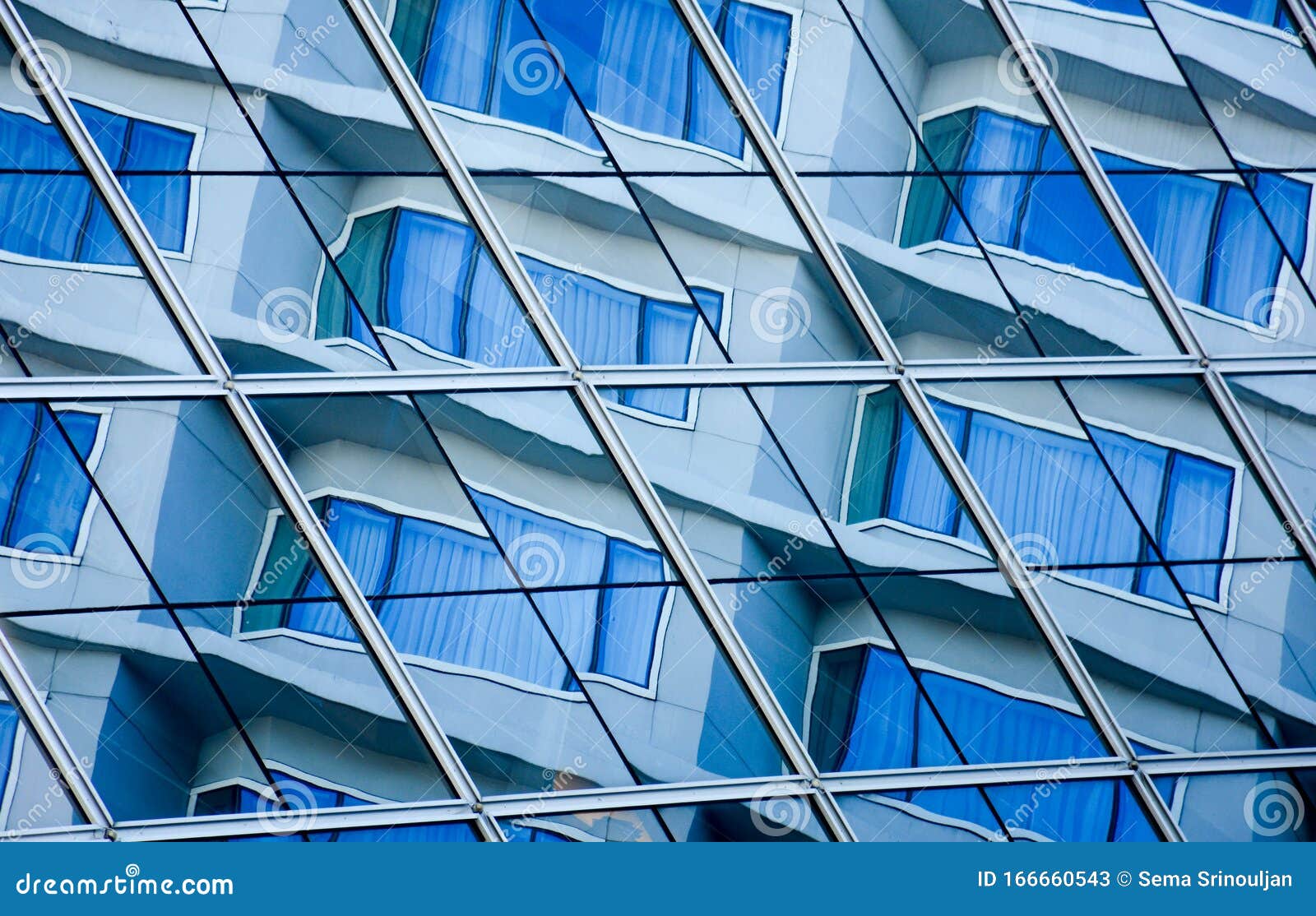 Office Windows with Reflection. Stock Image - Image of building, blue ...