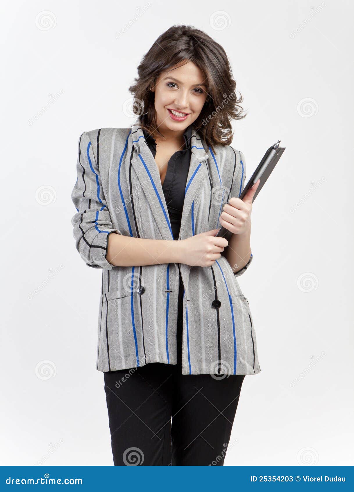 Office Woman with Clipboard Stock Image - Image of friendly, happy ...