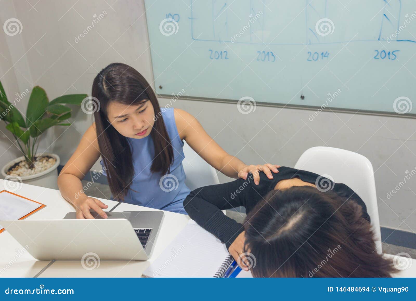 Office Woman Concern and Worry of Workmate Stock Photo - Image of ...