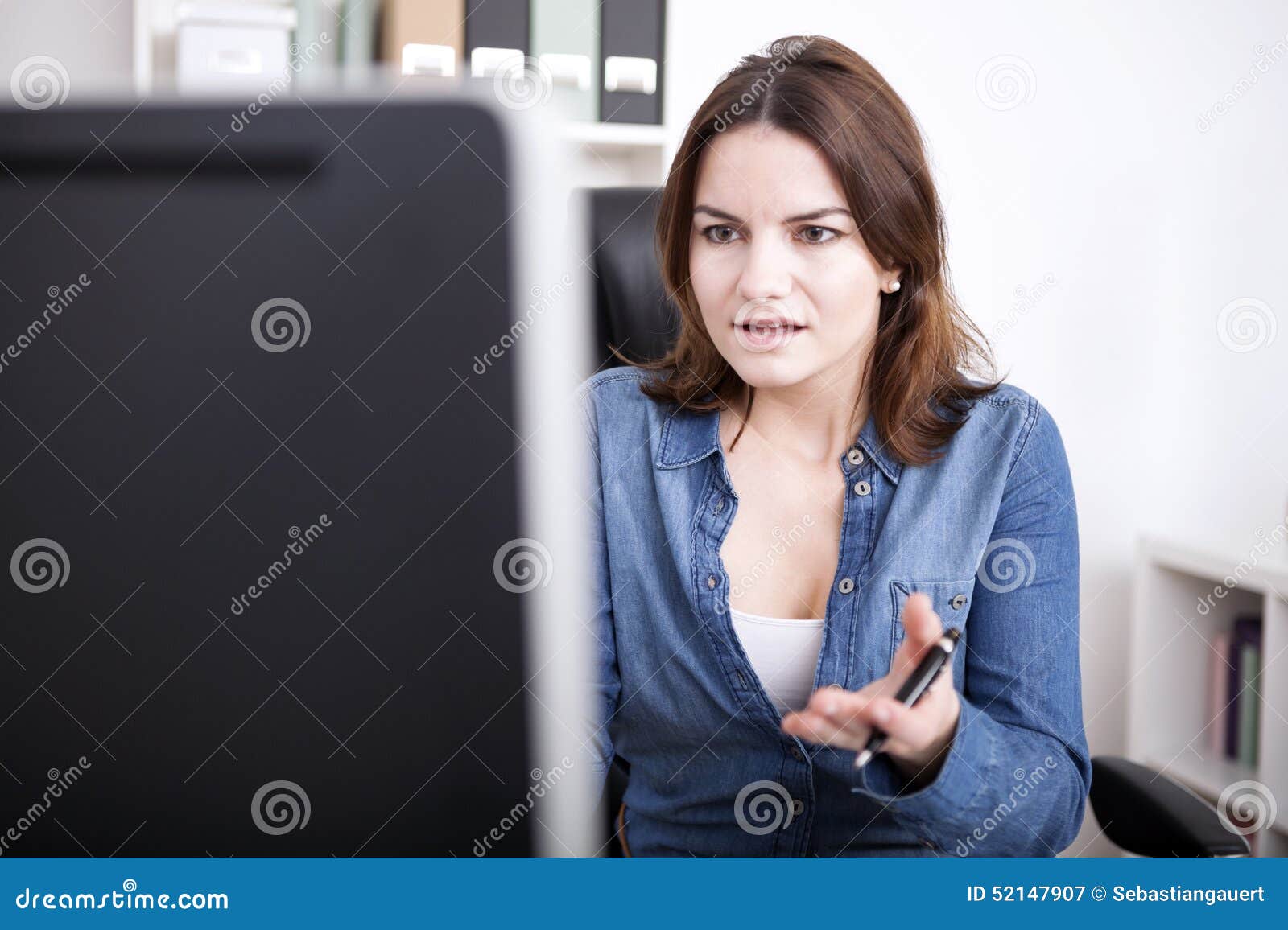 474 Woman Facing Computer Photos - Free & Royalty-Free Stock Photos ...