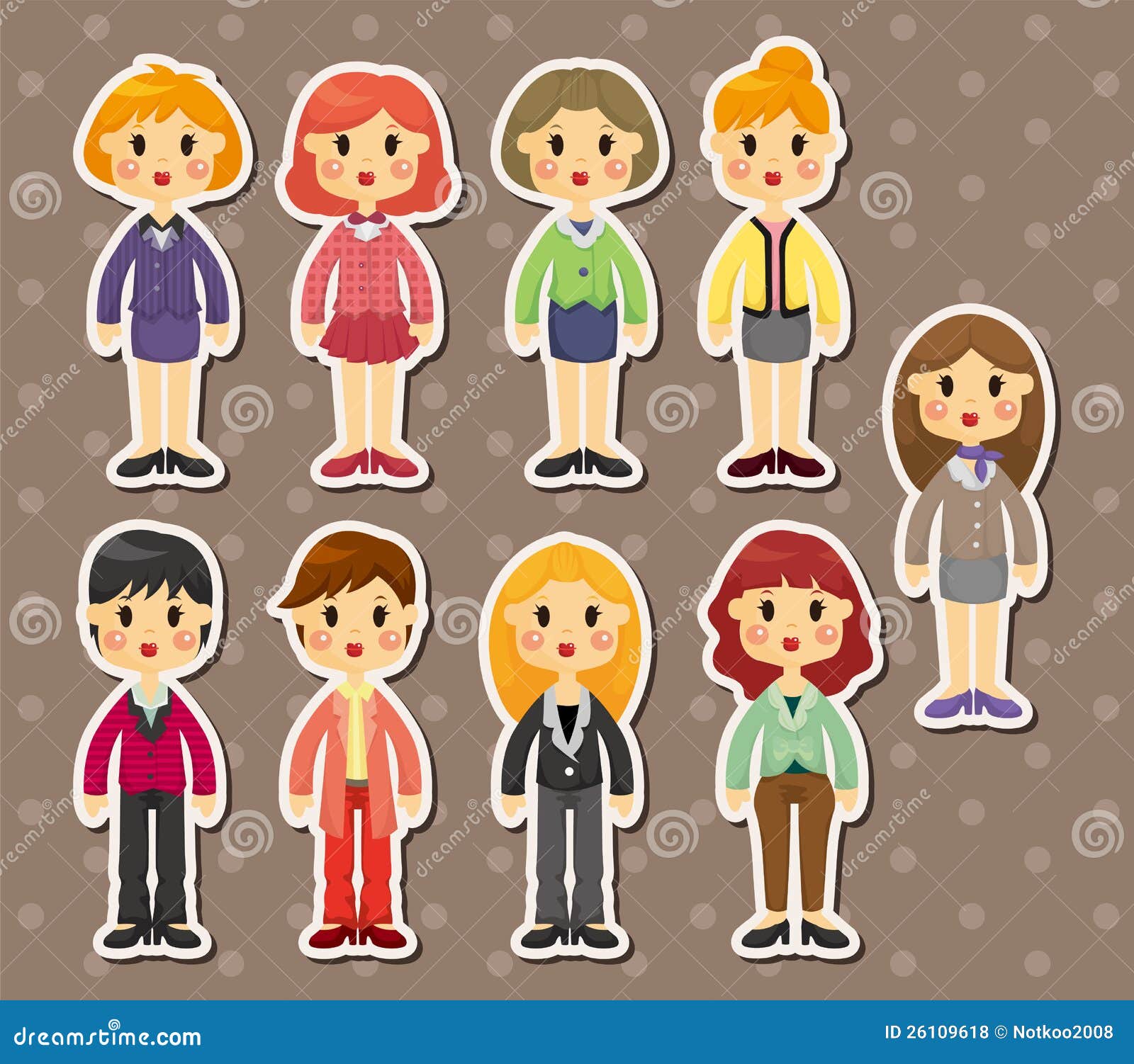 Office woman stickers stock vector. Illustration of career - 26109618