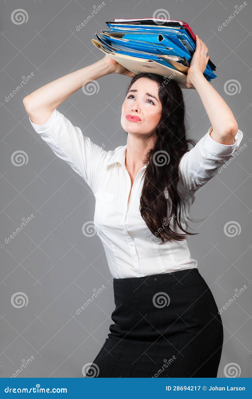 Office Woman Under Pressure Stock Image - Image of caucasian, paperwork ...