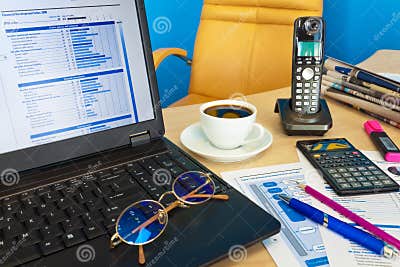 Office work stock photo. Image of paperwork, interior - 16119836