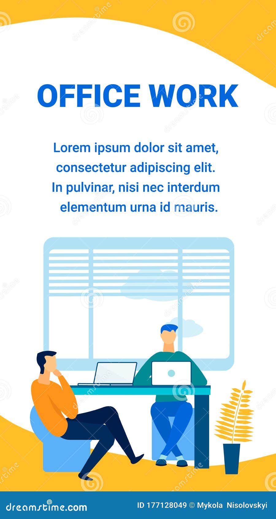 Office Work Applicant Flat Vector Poster Template Stock Vector ...