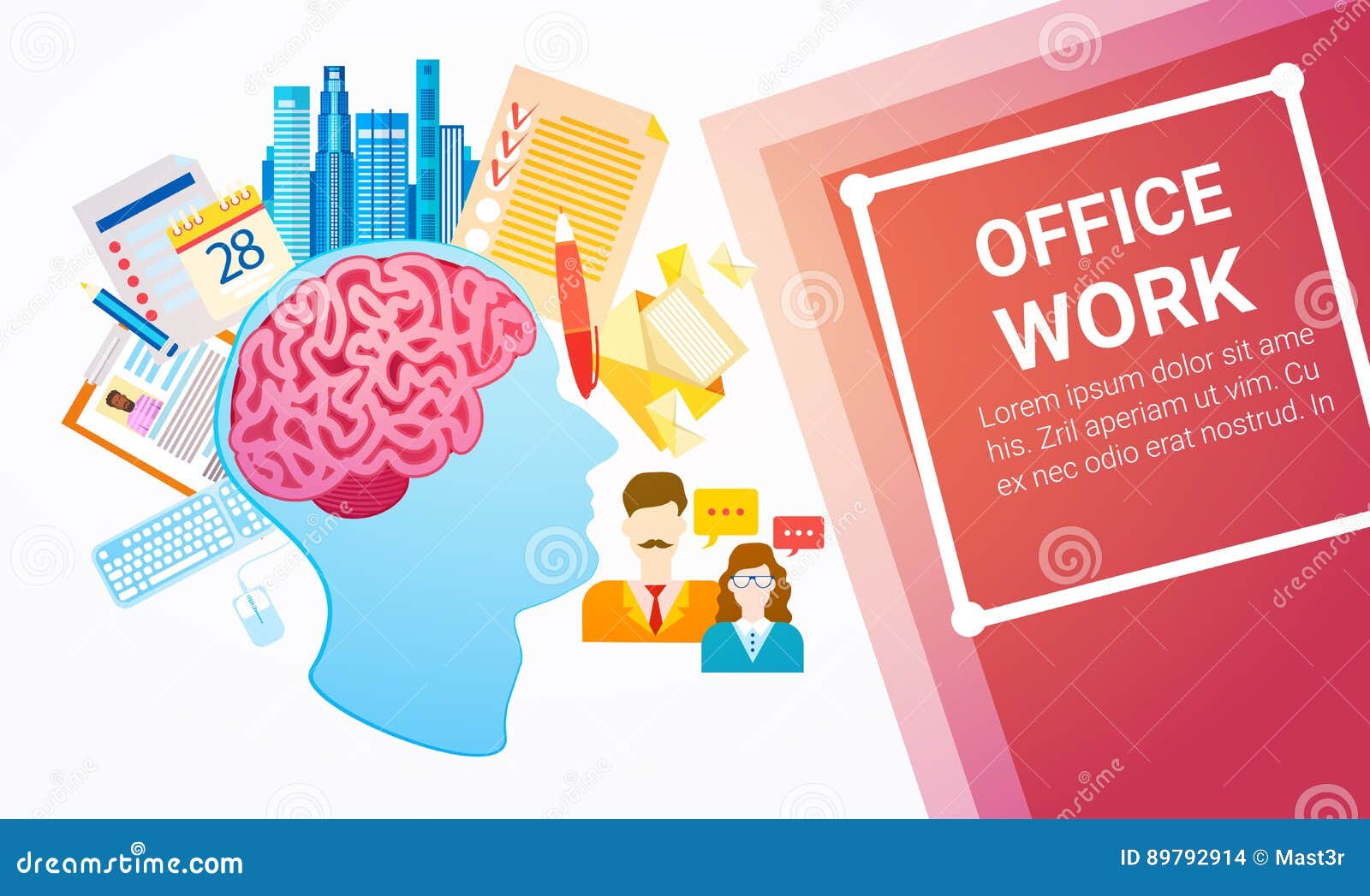 Office Work Business Company Process Banner Stock Vector - Illustration ...