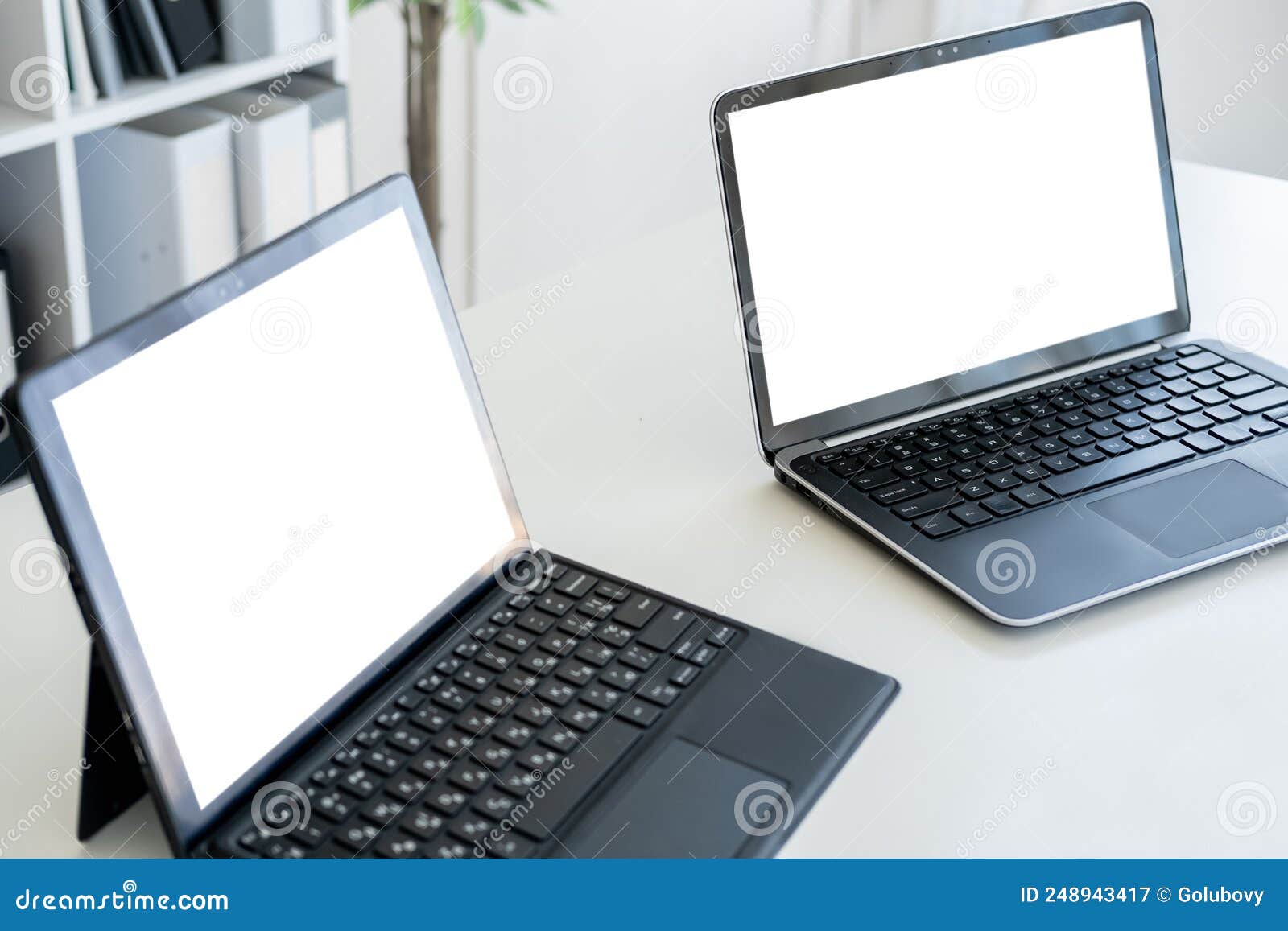 Office Work Computer Mockup Digital Technology Stock Image - Image of ...