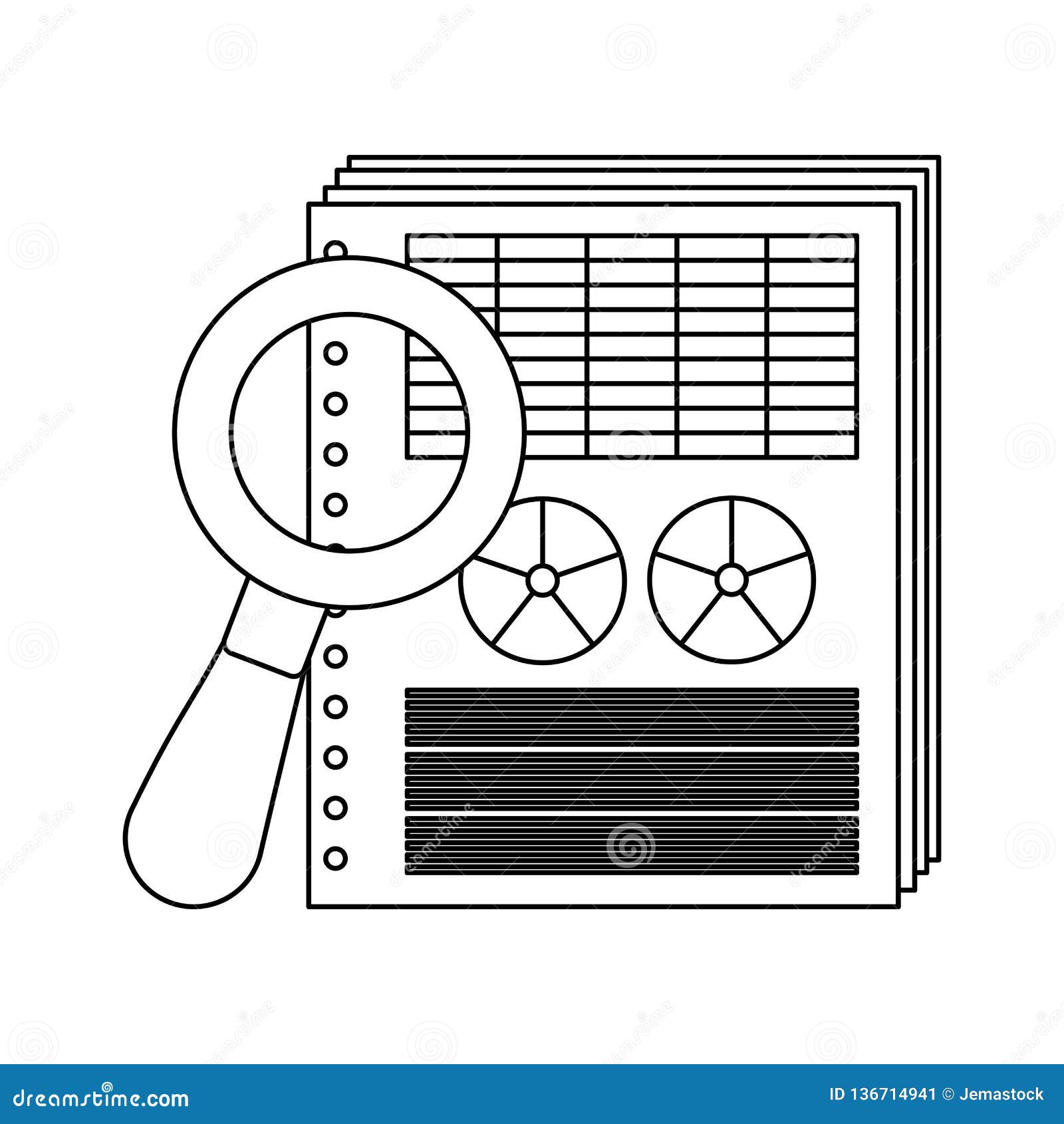Office Work Elements Black and White Stock Vector - Illustration of ...