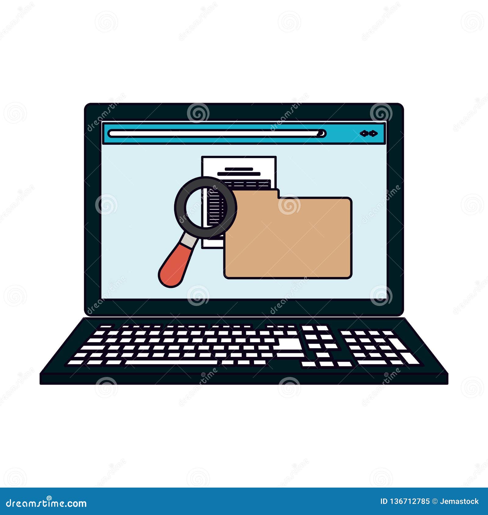 Office work elements stock vector. Illustration of modern - 136712785