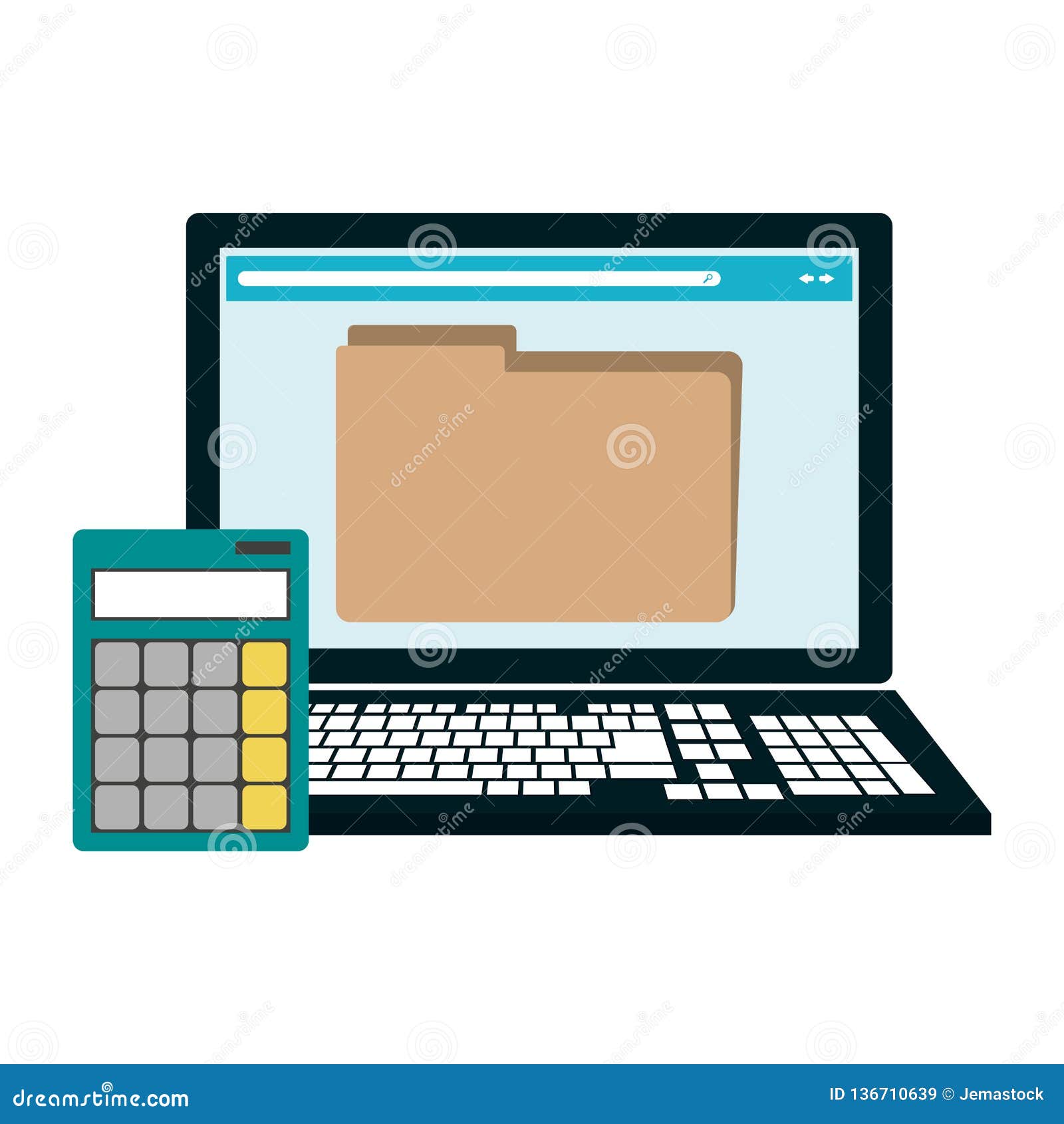 Office work elements stock vector. Illustration of global - 136710639