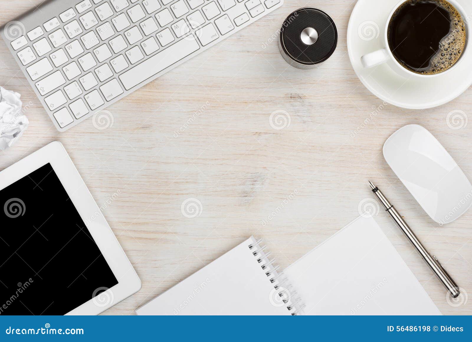 Office Work Essential Tools with Copy Space in the Middle Stock Photo ...