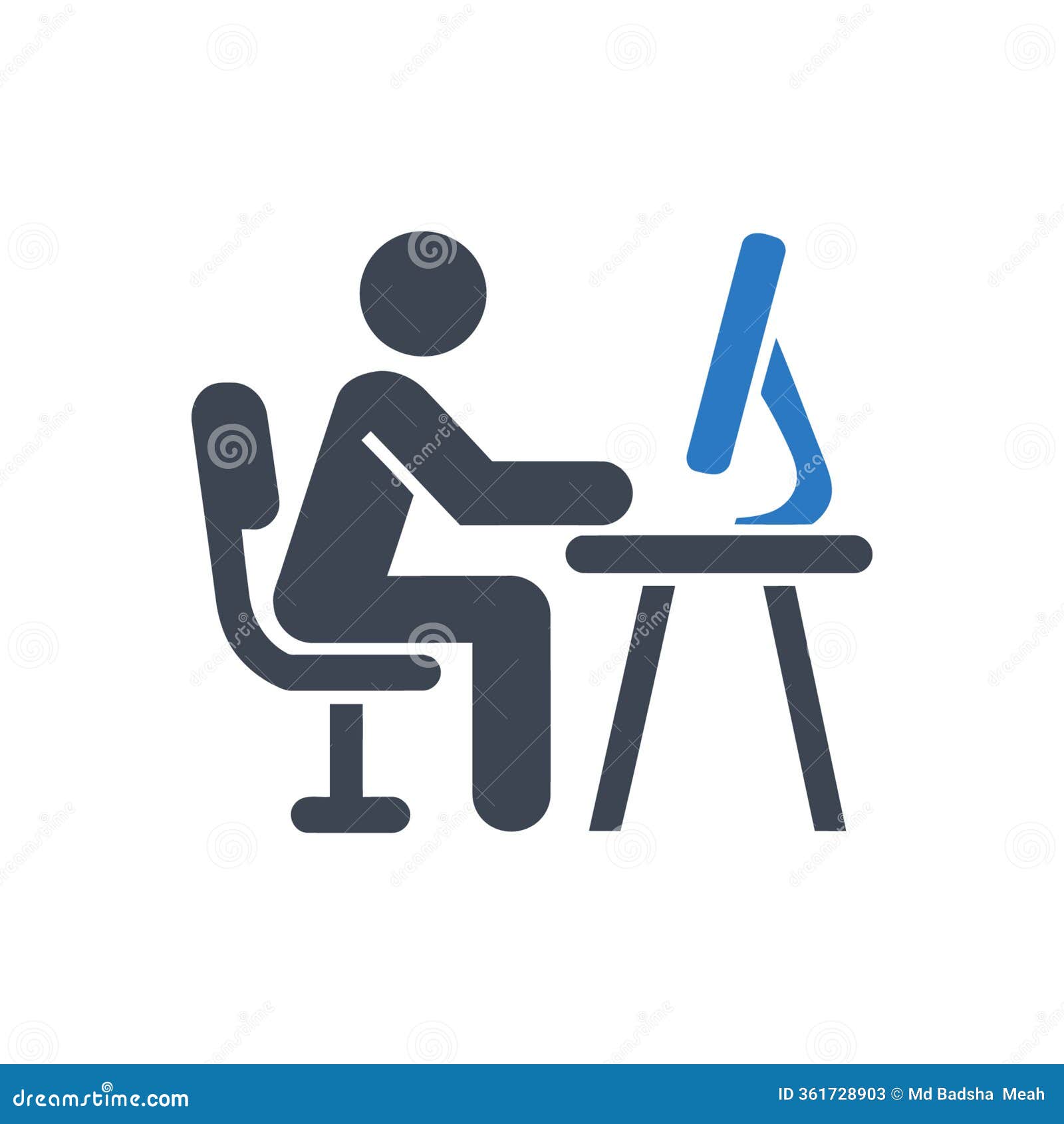 Office Work Icon stock illustration. Illustration of sign - 361728903