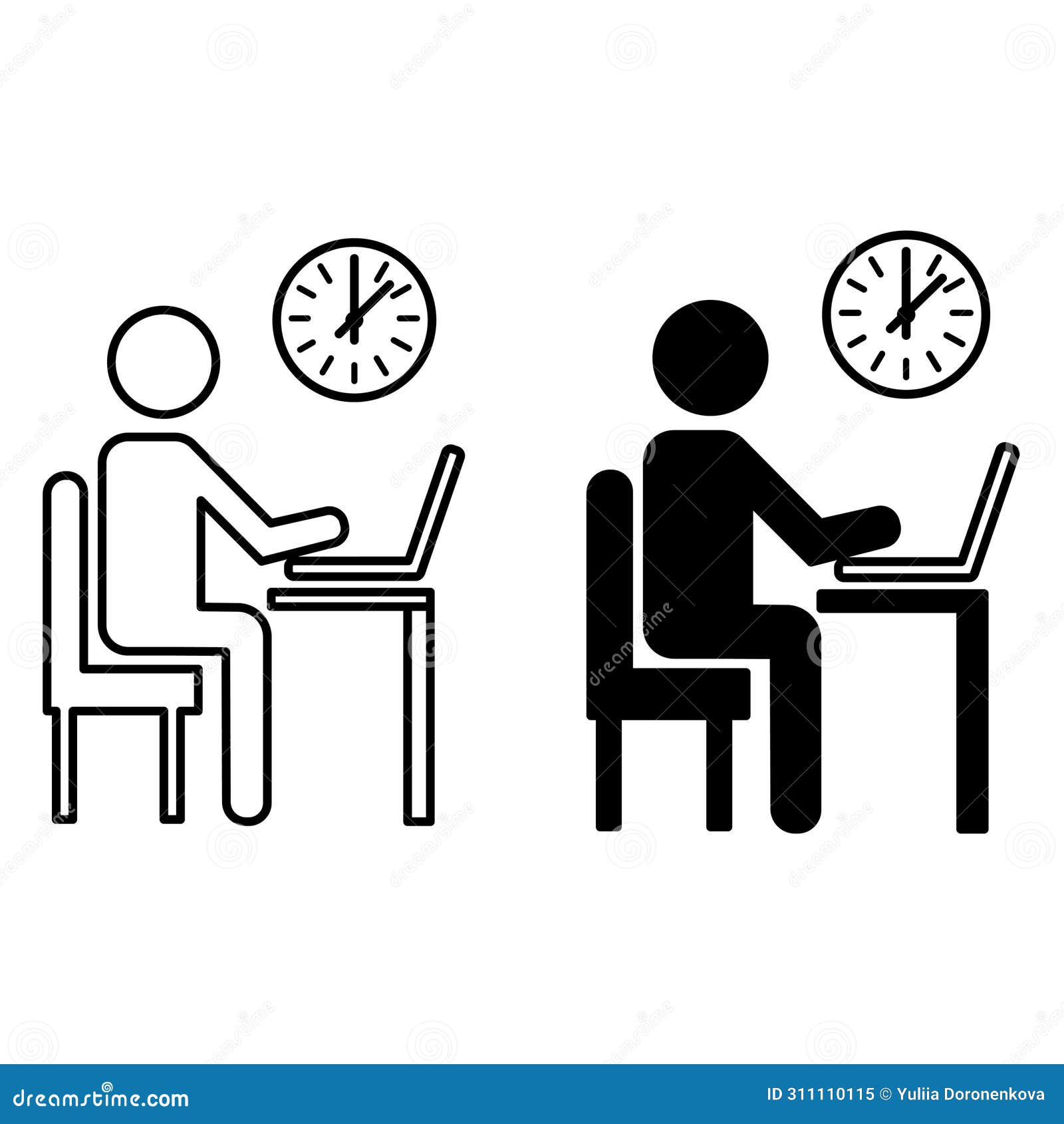 Office Work Icons. stock vector. Illustration of vector - 311110115