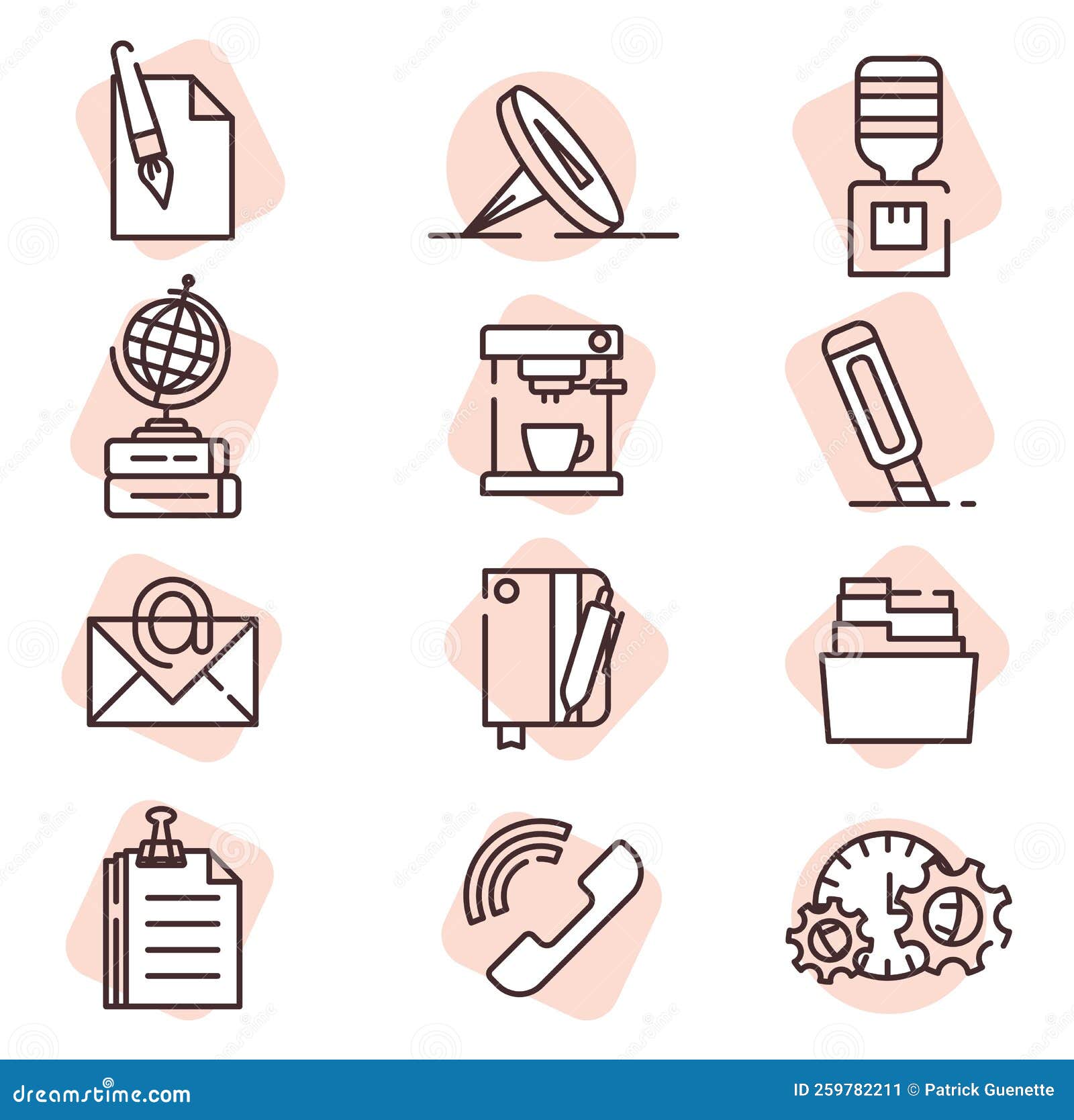 Office work, icon stock vector. Illustration of isolated - 259782211