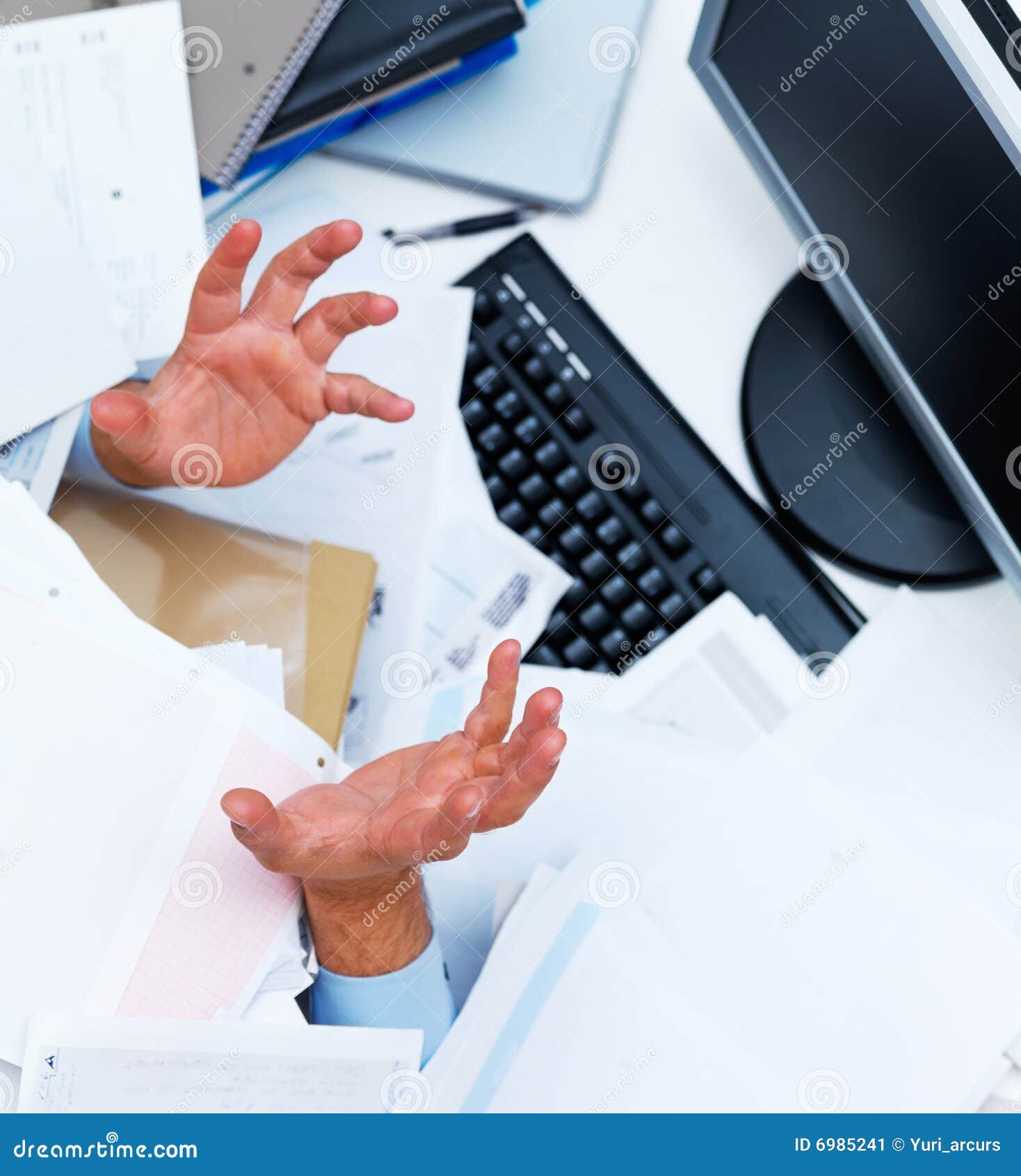 Office Work - Males Hands Showing Confusion Stock Image - Image of ...