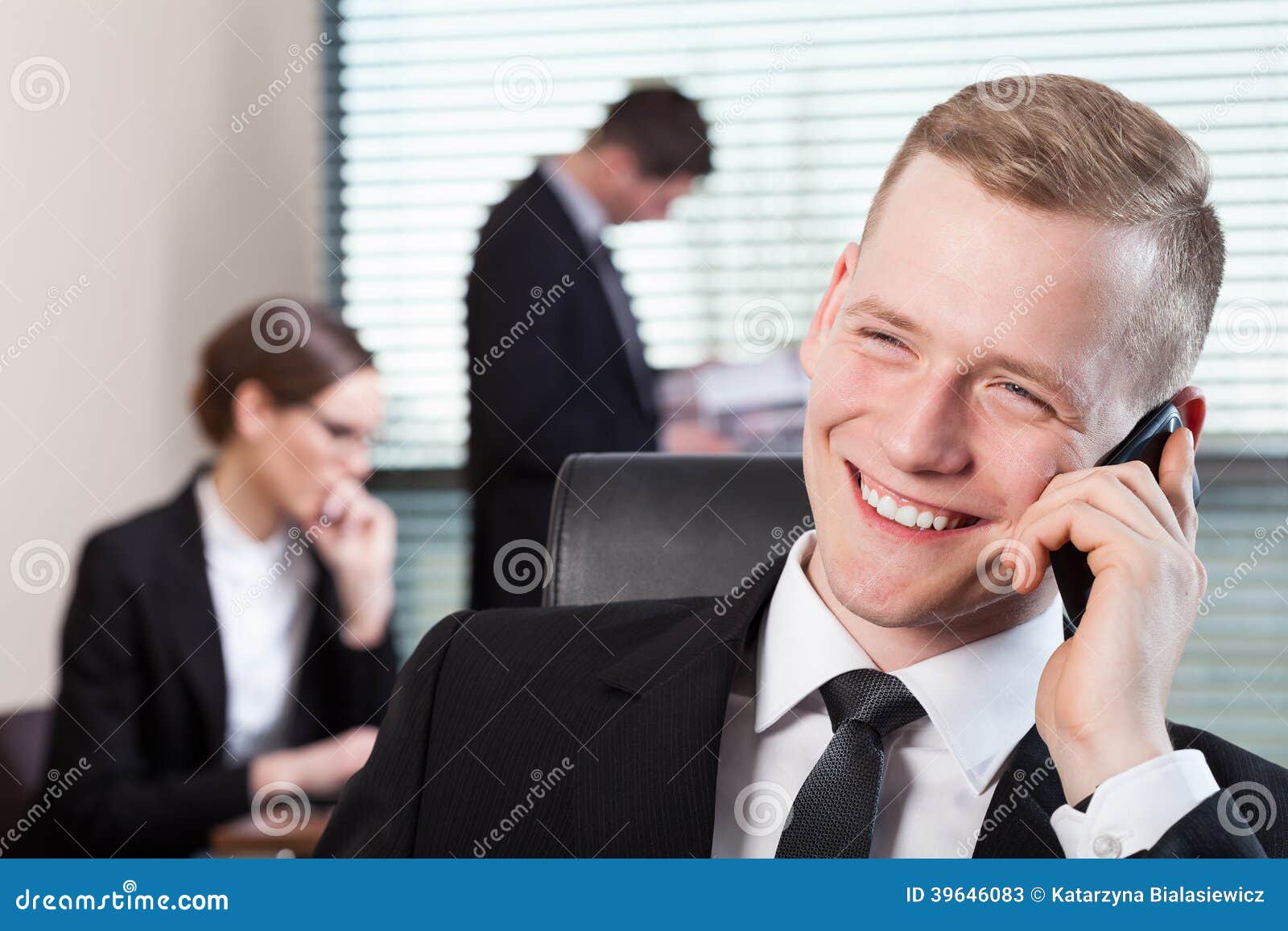Office Work and Man with Phone Stock Image - Image of business, call ...