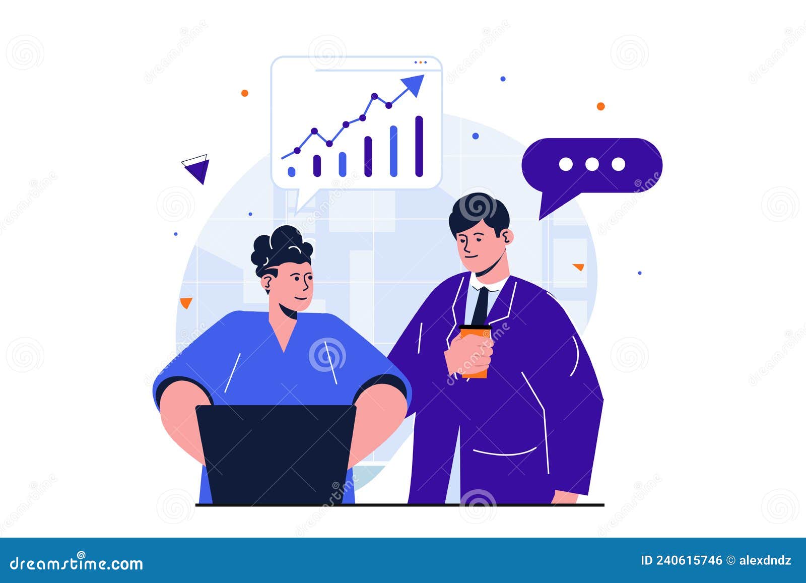 Office Work Modern Flat Concept for Web Banner Design. Stock Vector ...