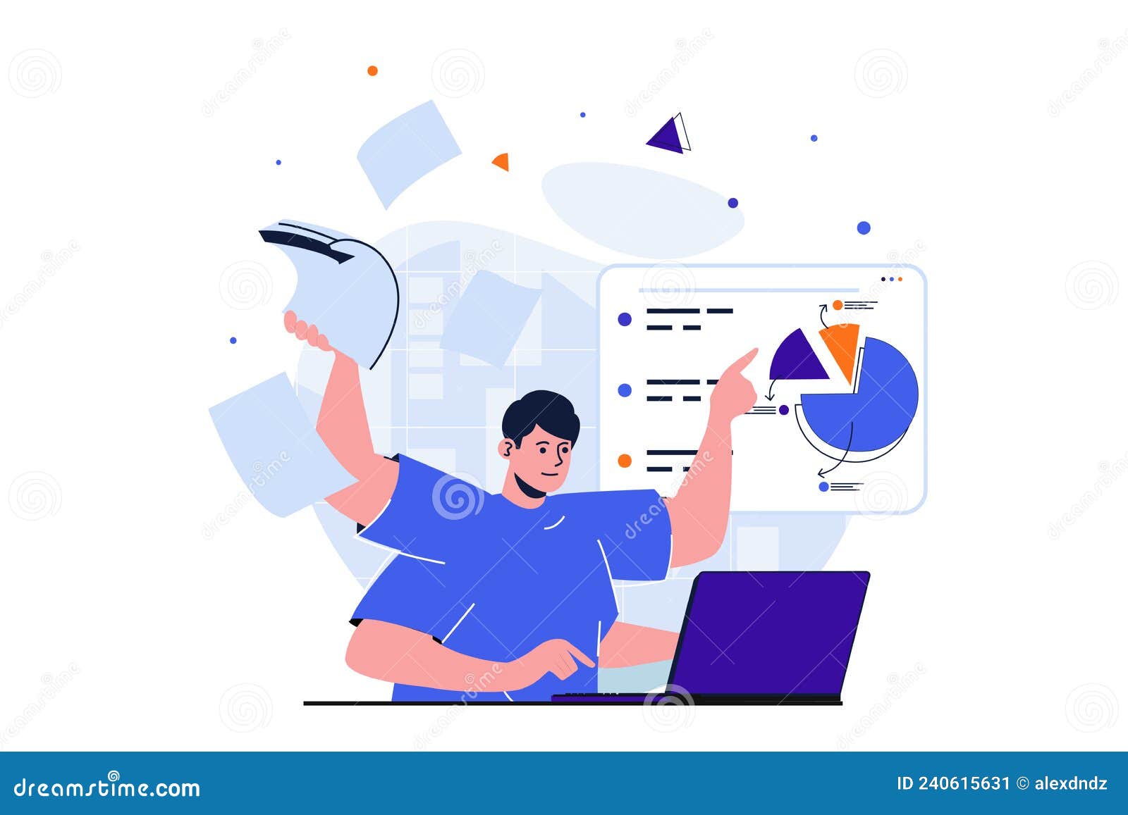 Office Work Modern Flat Concept for Web Banner Design. Stock Vector ...