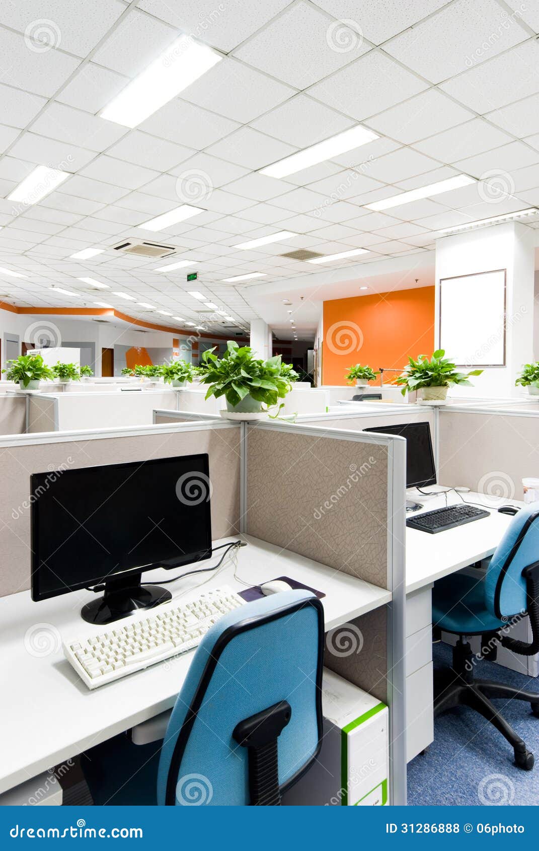 Office work place stock photo. Image of floor, indoors - 31286888