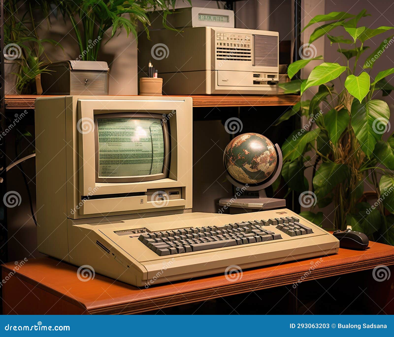 Office Work Room Setup with Classic 90s PC and 1990s Desktop Stock ...
