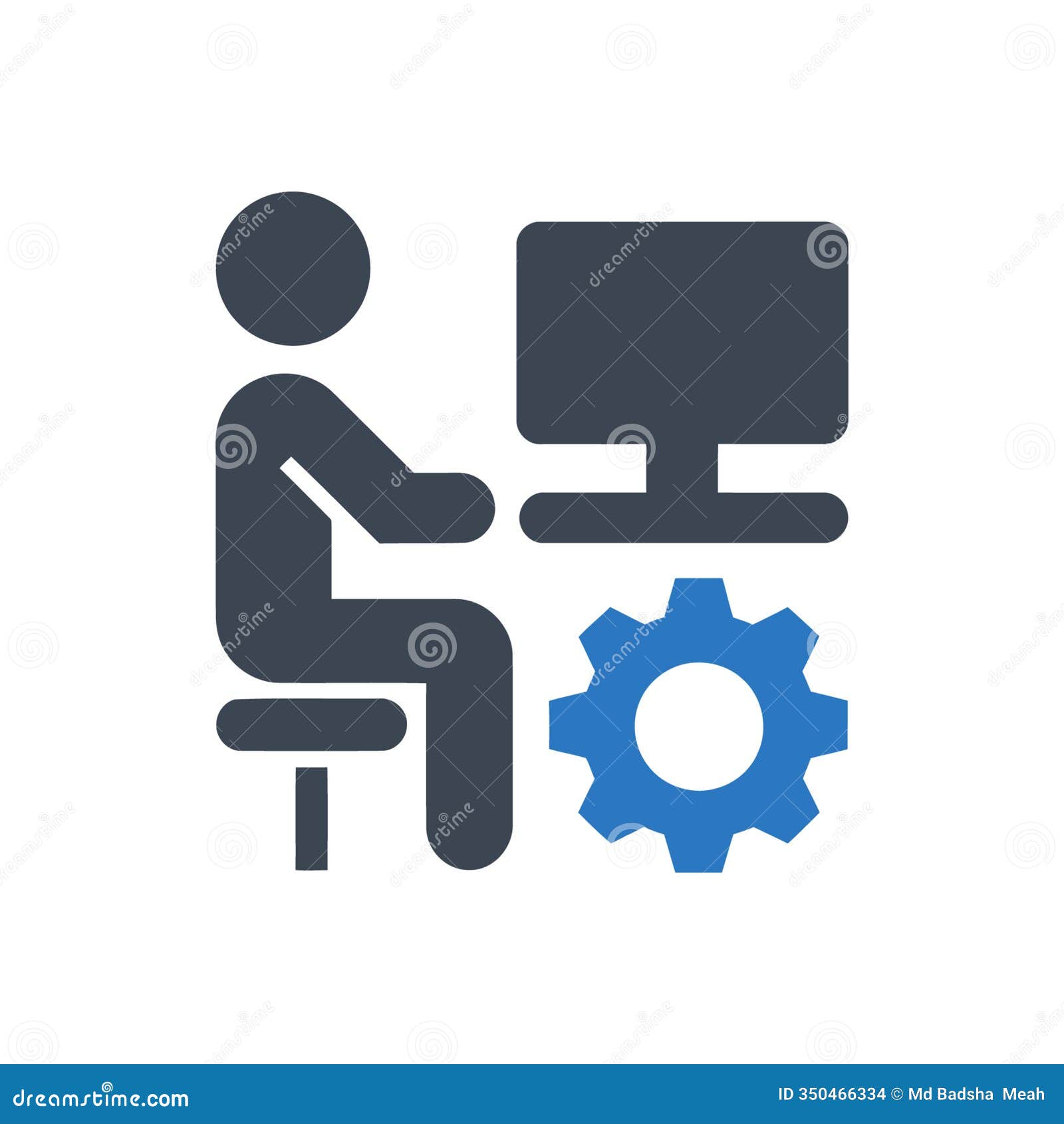 Office Work Setup Icon stock vector. Illustration of sign - 350466334