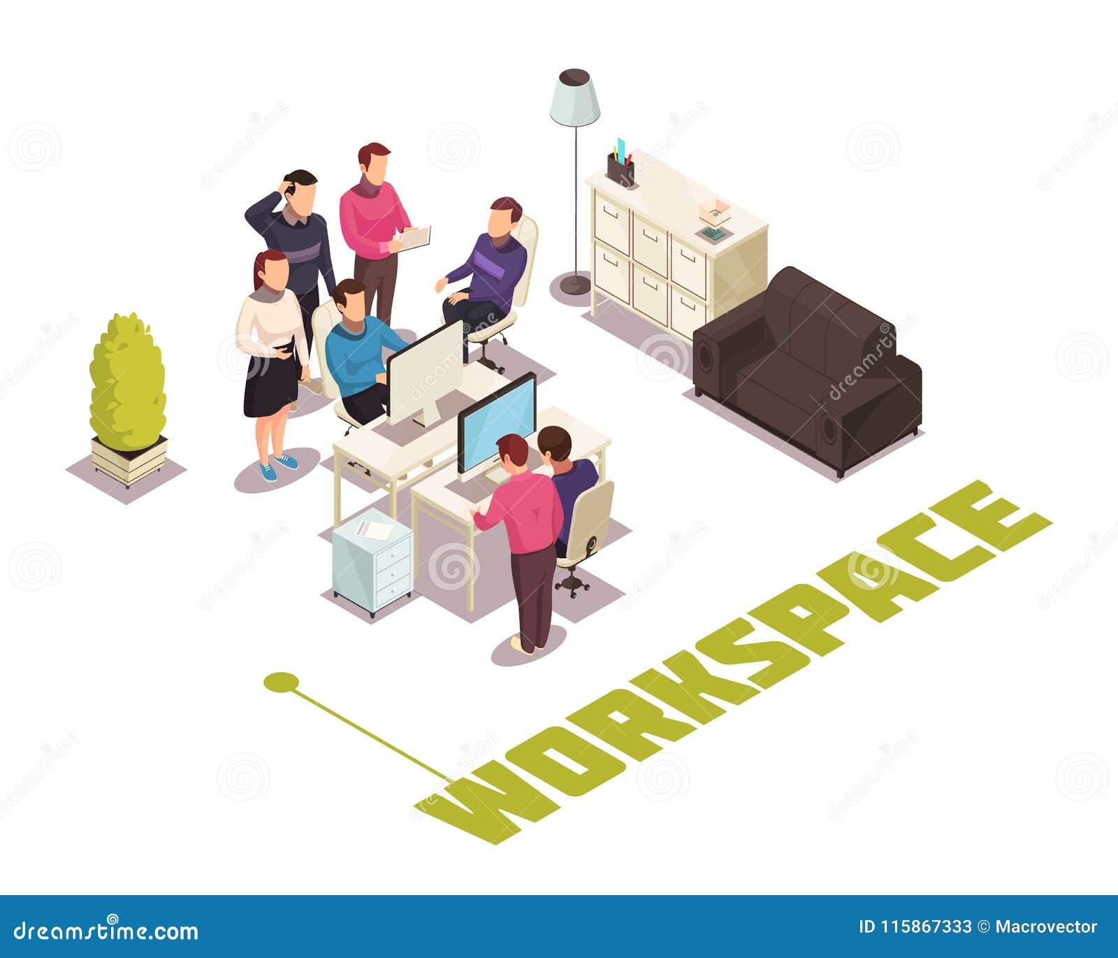 Sharing Workplace Stock Illustrations – 2,536 Sharing Workplace Stock ...