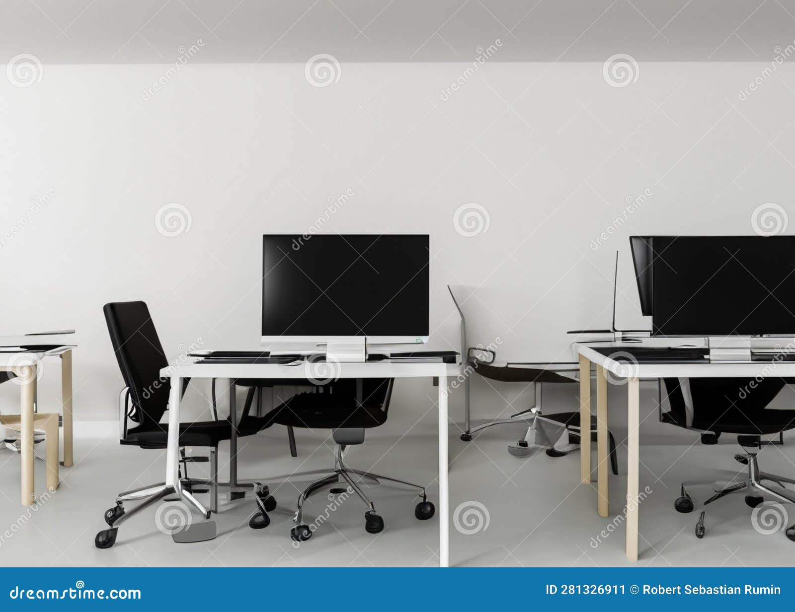 Office Work Station Computers White Stock Image - Image of home ...