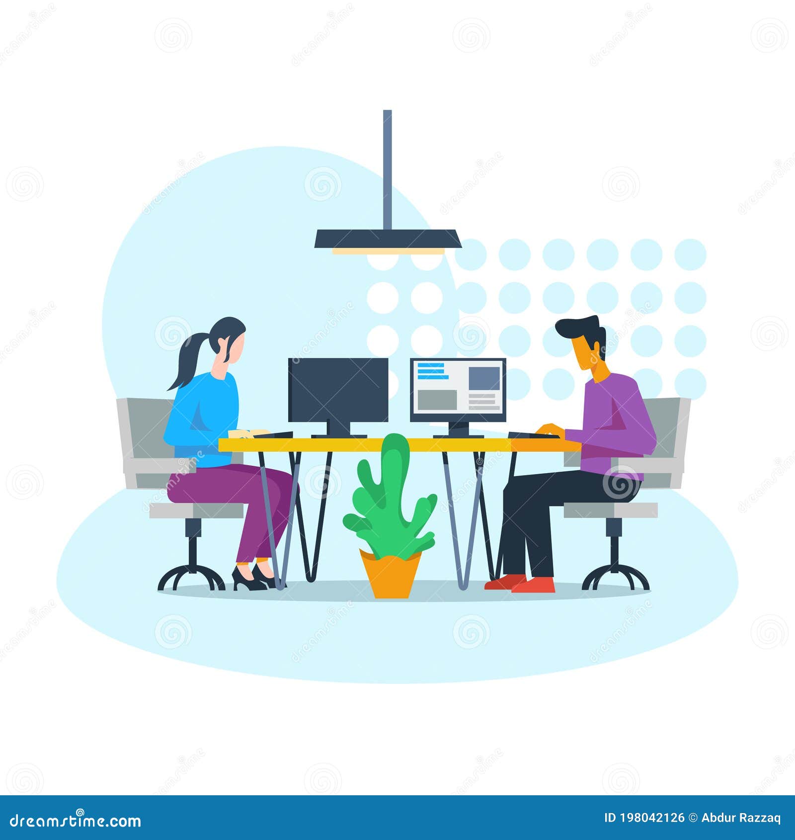 Office Work, Team Work, Employees Working In Office Vector Illustration ... Office Work, Team Work, Employees Working In Office Vector Illustration ...