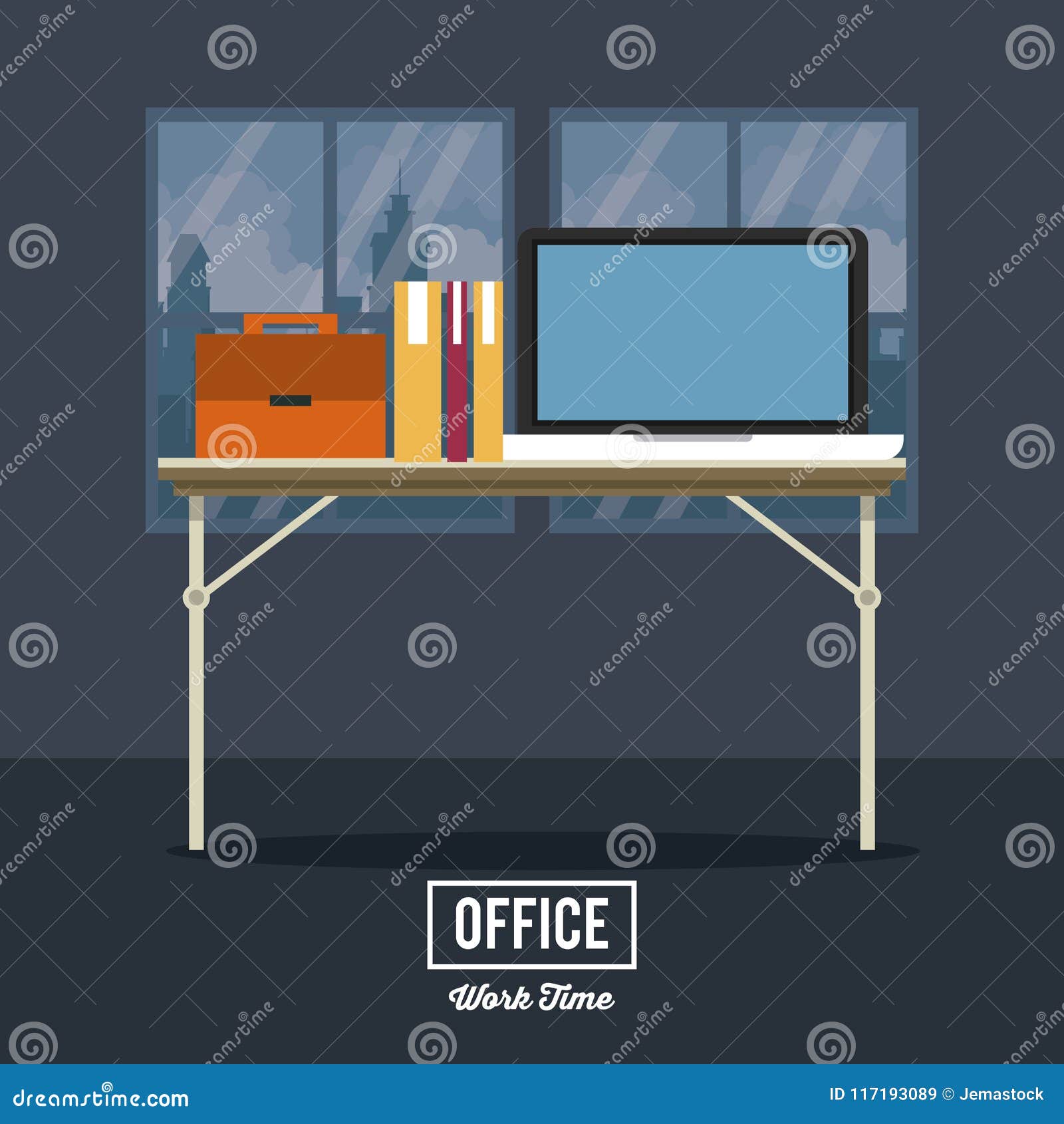 Office work time stock vector. Illustration of organization - 117193089