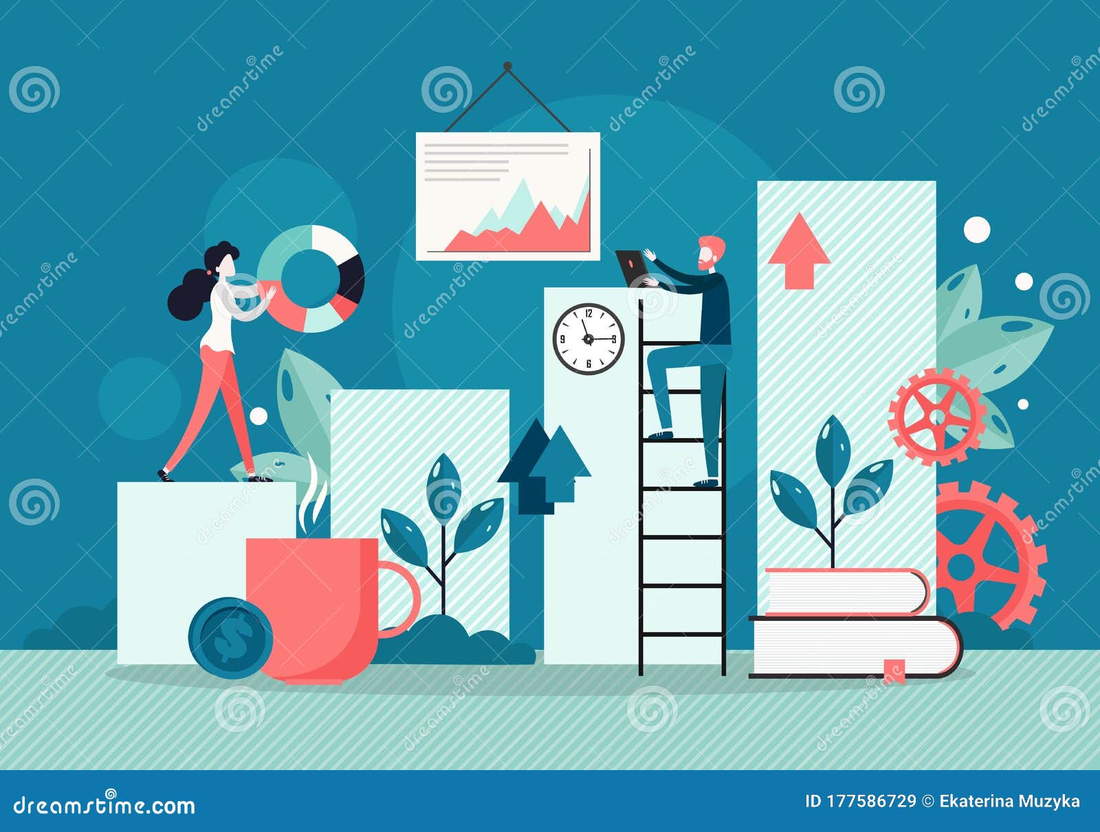 Office Work, Vector Flat Style Design Illustration Stock Vector ...