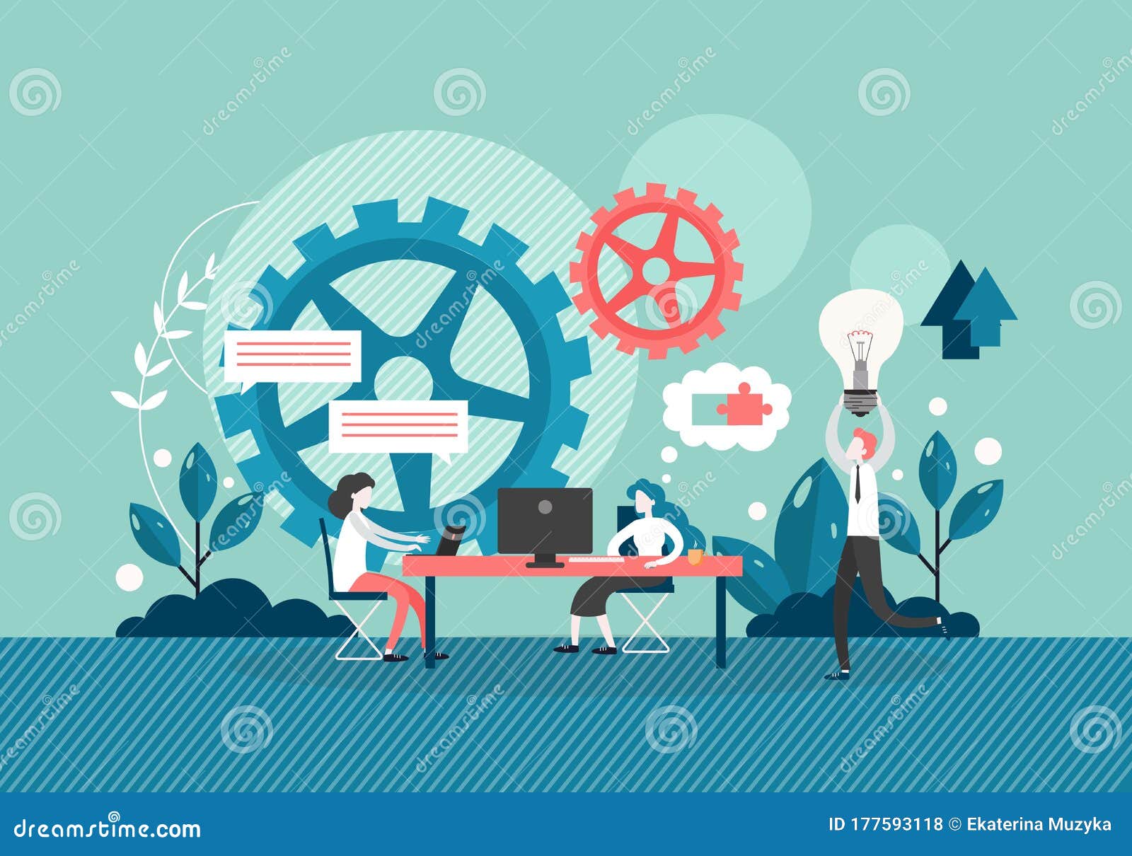 Office Work, Vector Flat Style Design Illustration Stock Vector ...