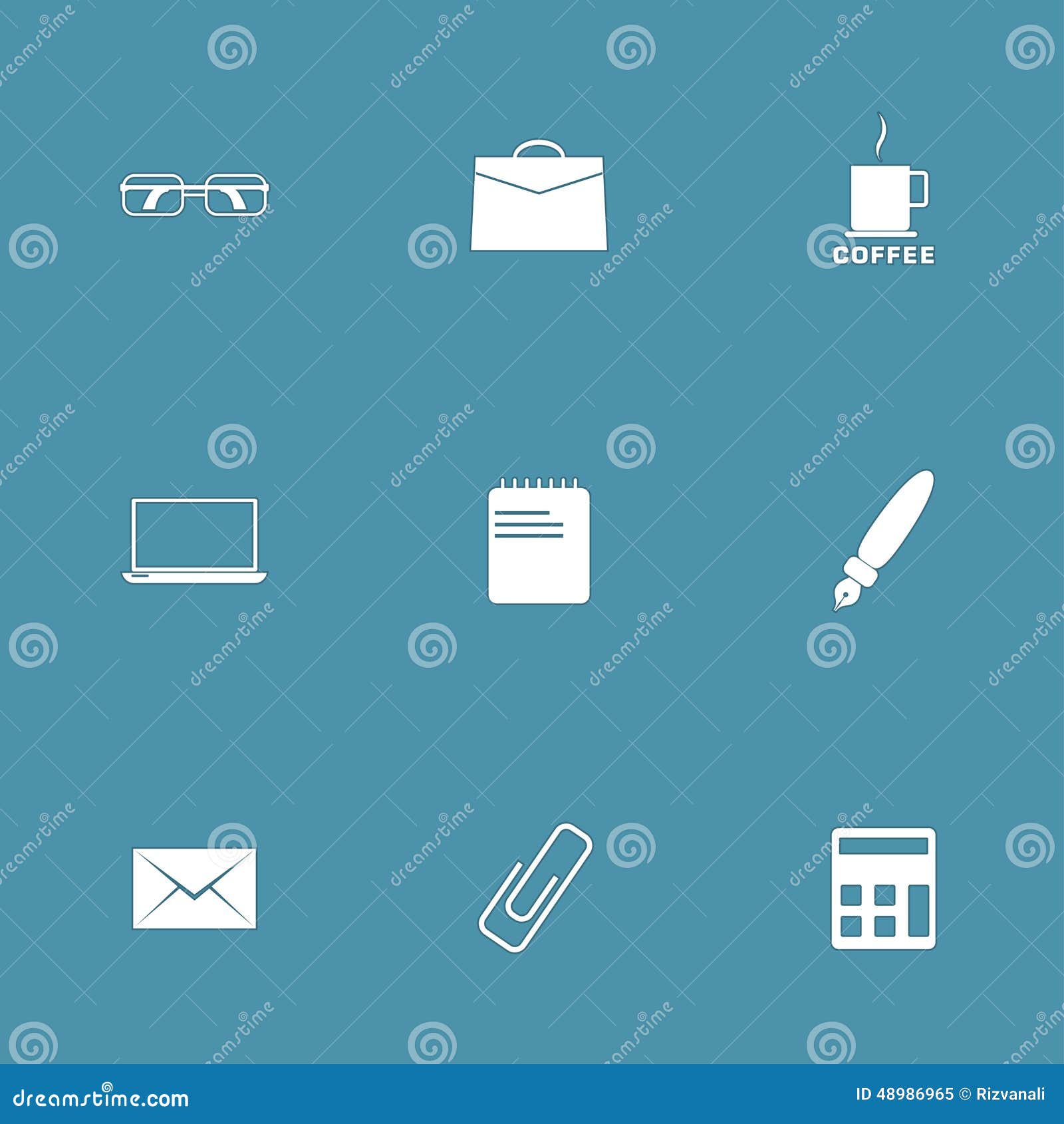 Office Work Vector Icon Set Stock Vector - Illustration of work ...