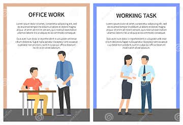 Office Work and Working Task Vector Illustration Stock Vector ...