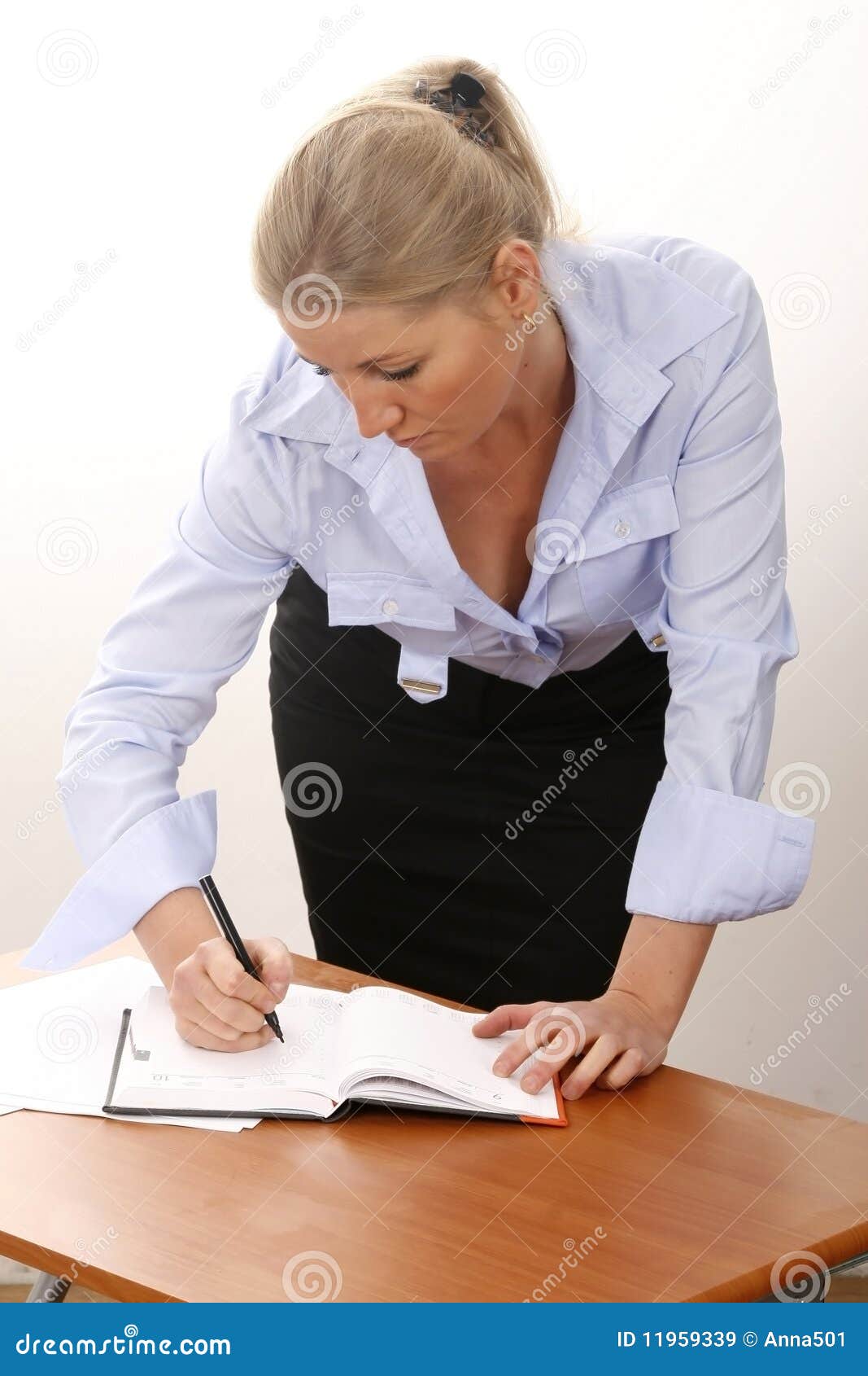 Office worker stock image. Image of girl, blond, work - 11959339