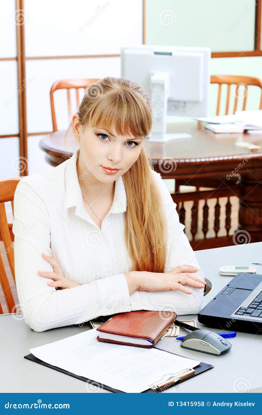Office worker stock photo. Image of education, blonde - 13415958