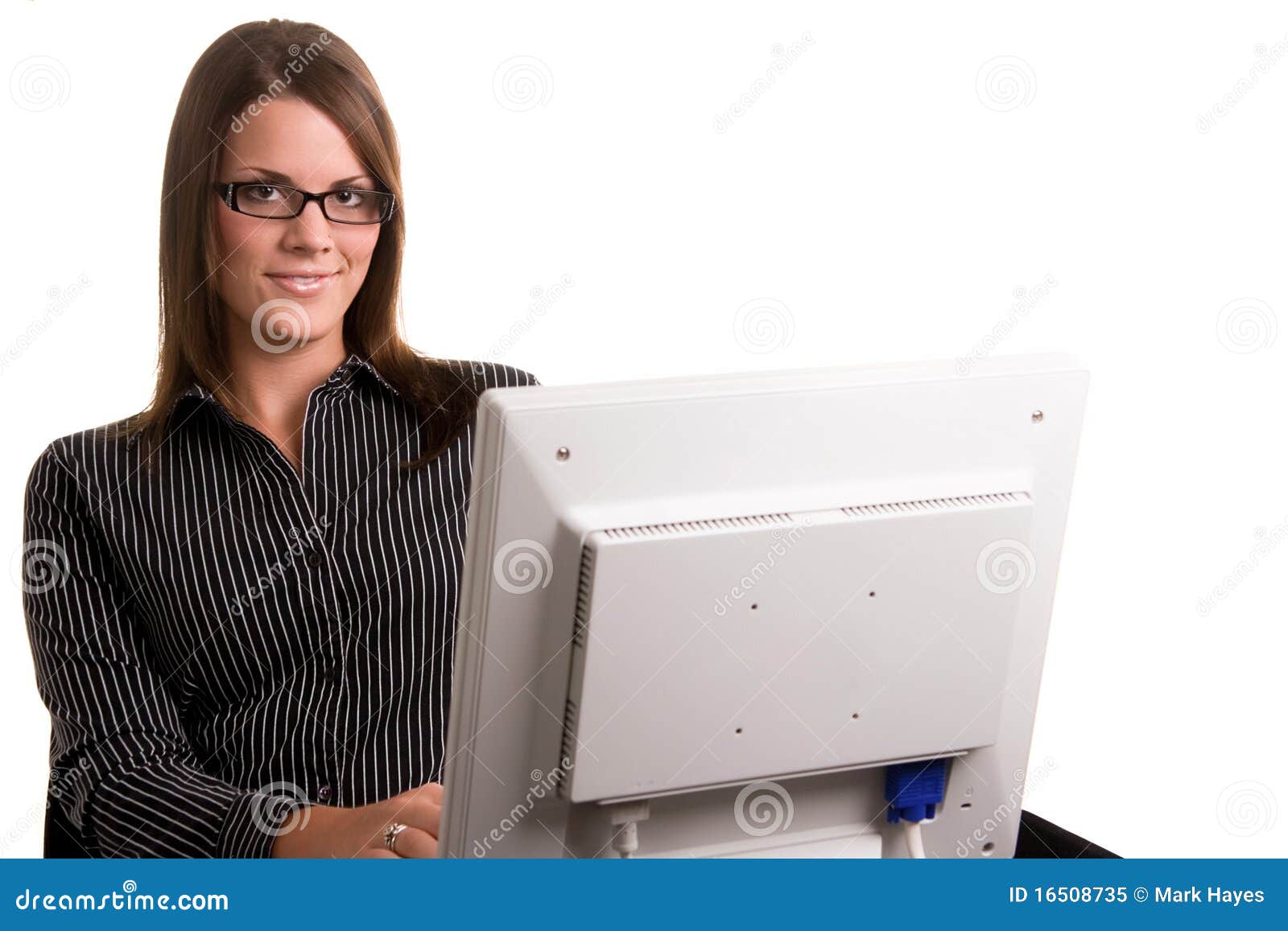 Office Worker stock image. Image of computer, brunette - 16508735