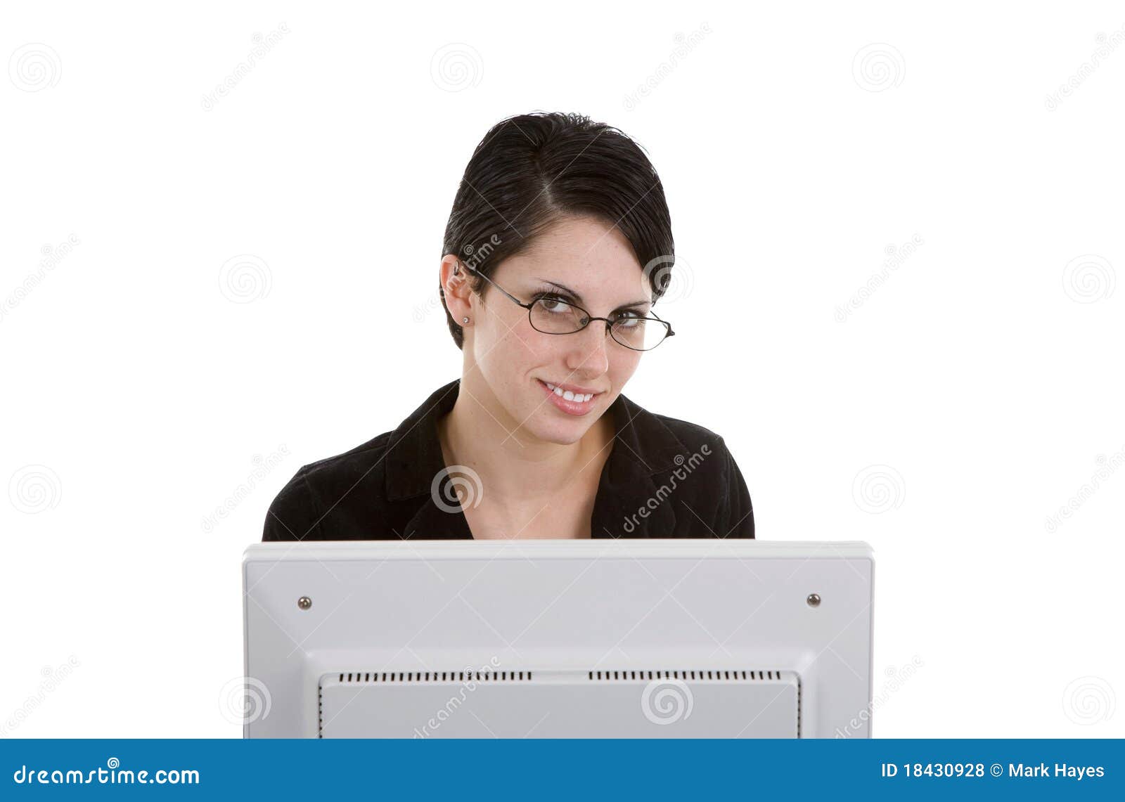 Office Worker stock photo. Image of brunette, horizontal - 18430928