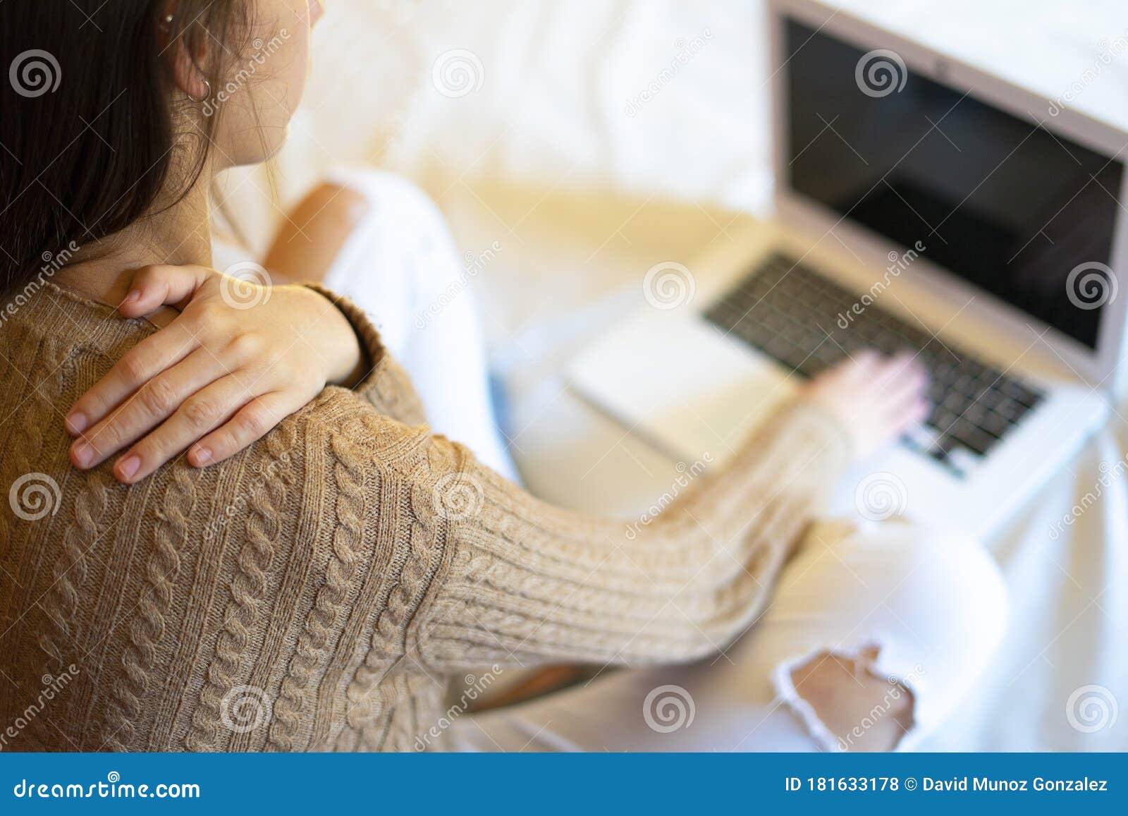 Office Worker with Back Pain from Working with the Computer. Stock ...