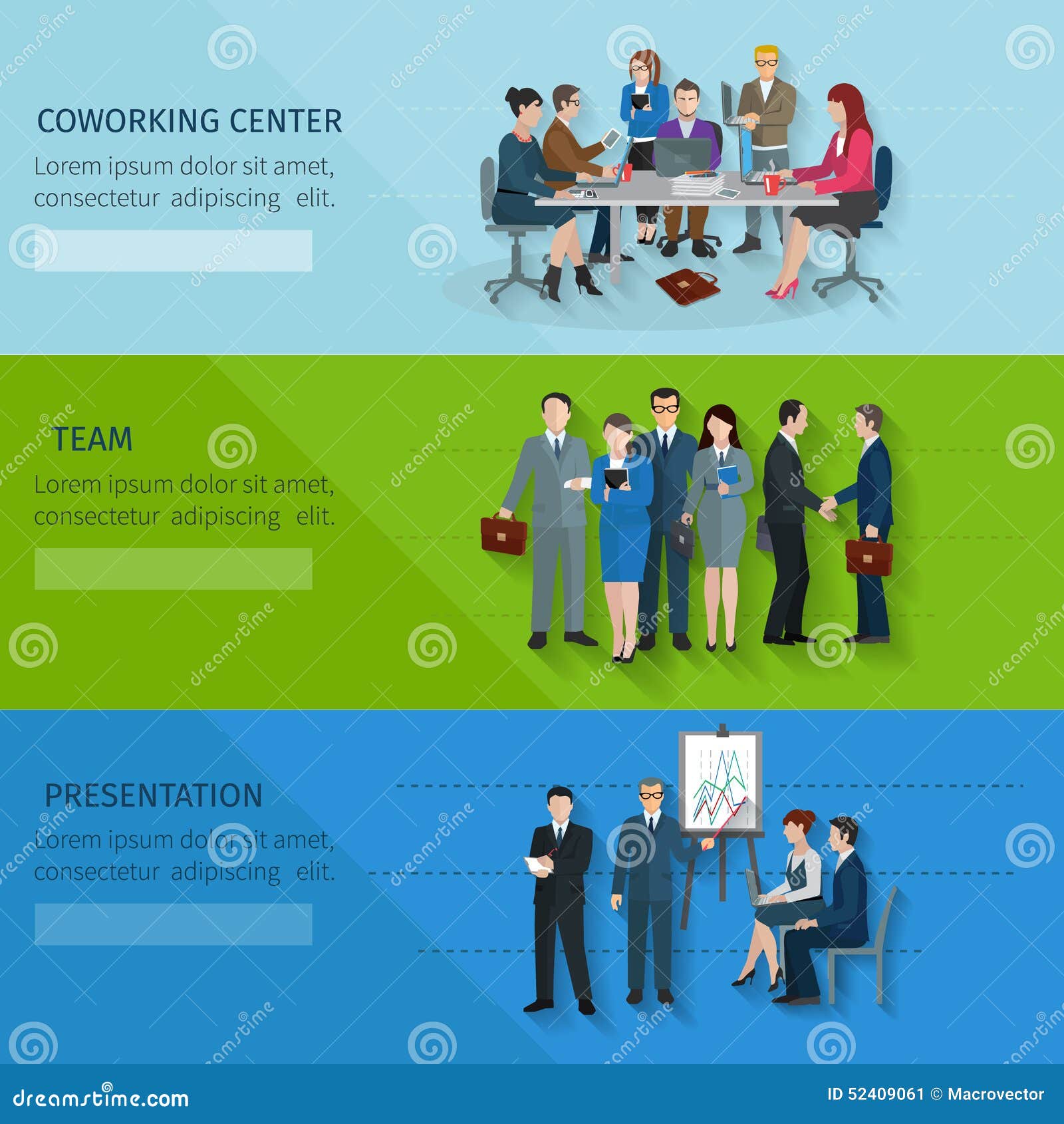 Office Worker Banner Set stock vector. Illustration of desk - 52409061