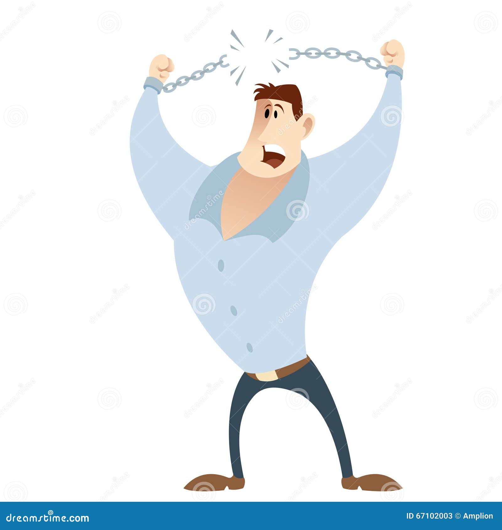 Office Worker Breaks His Chains Stock Vector - Illustration of business ...