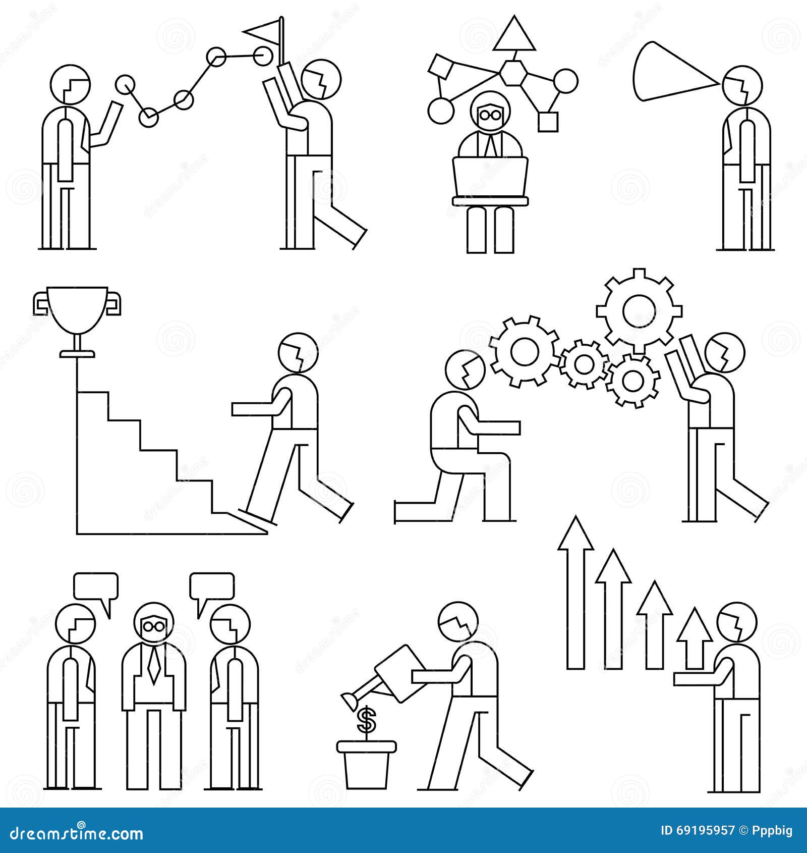 Office Worker, Business Management Concept Stock Illustration ...