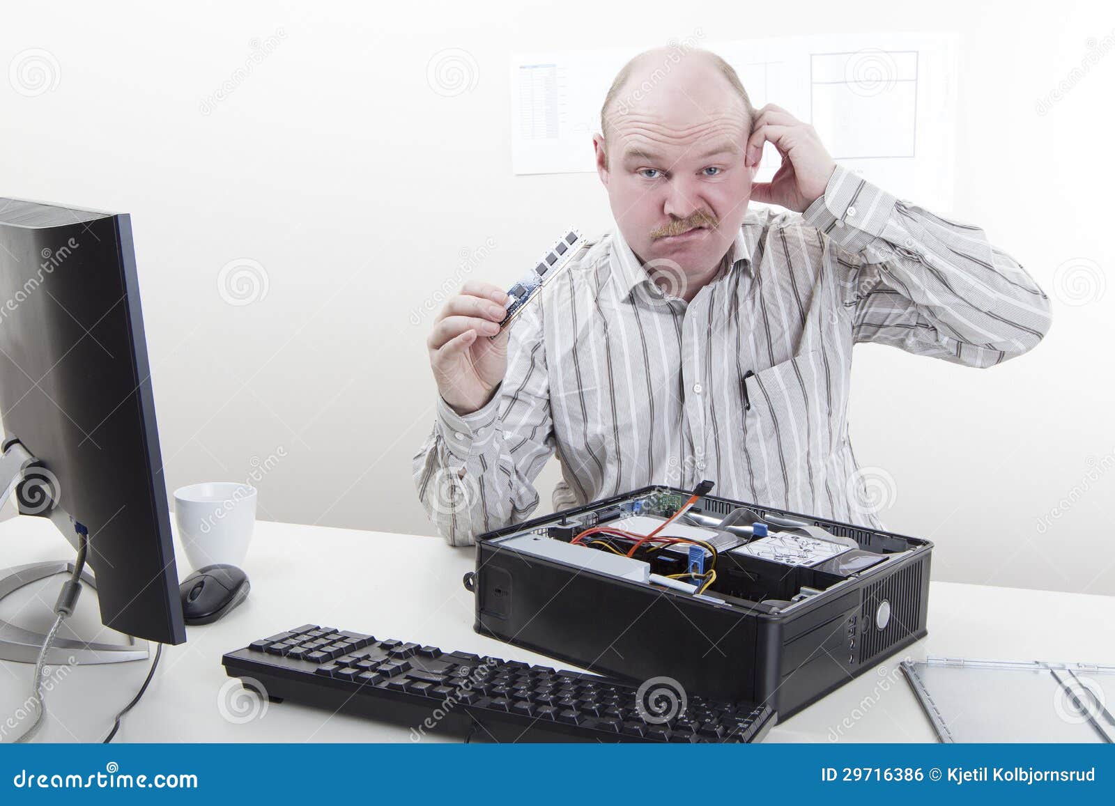 Office Worker with it Problems Stock Photo - Image of office, desktop ...