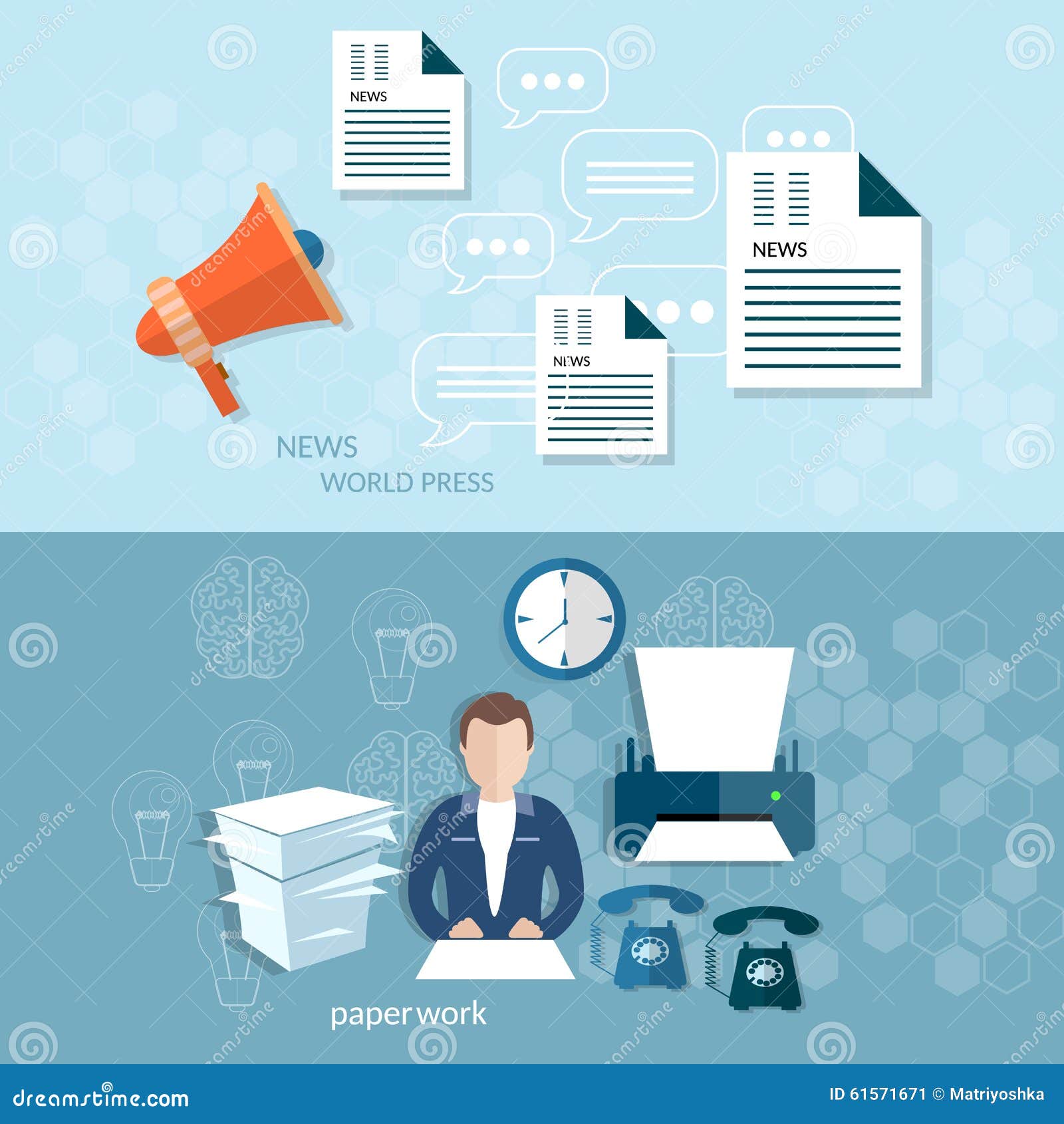 Office Worker Businessman Paperwork Document Stock Vector ...