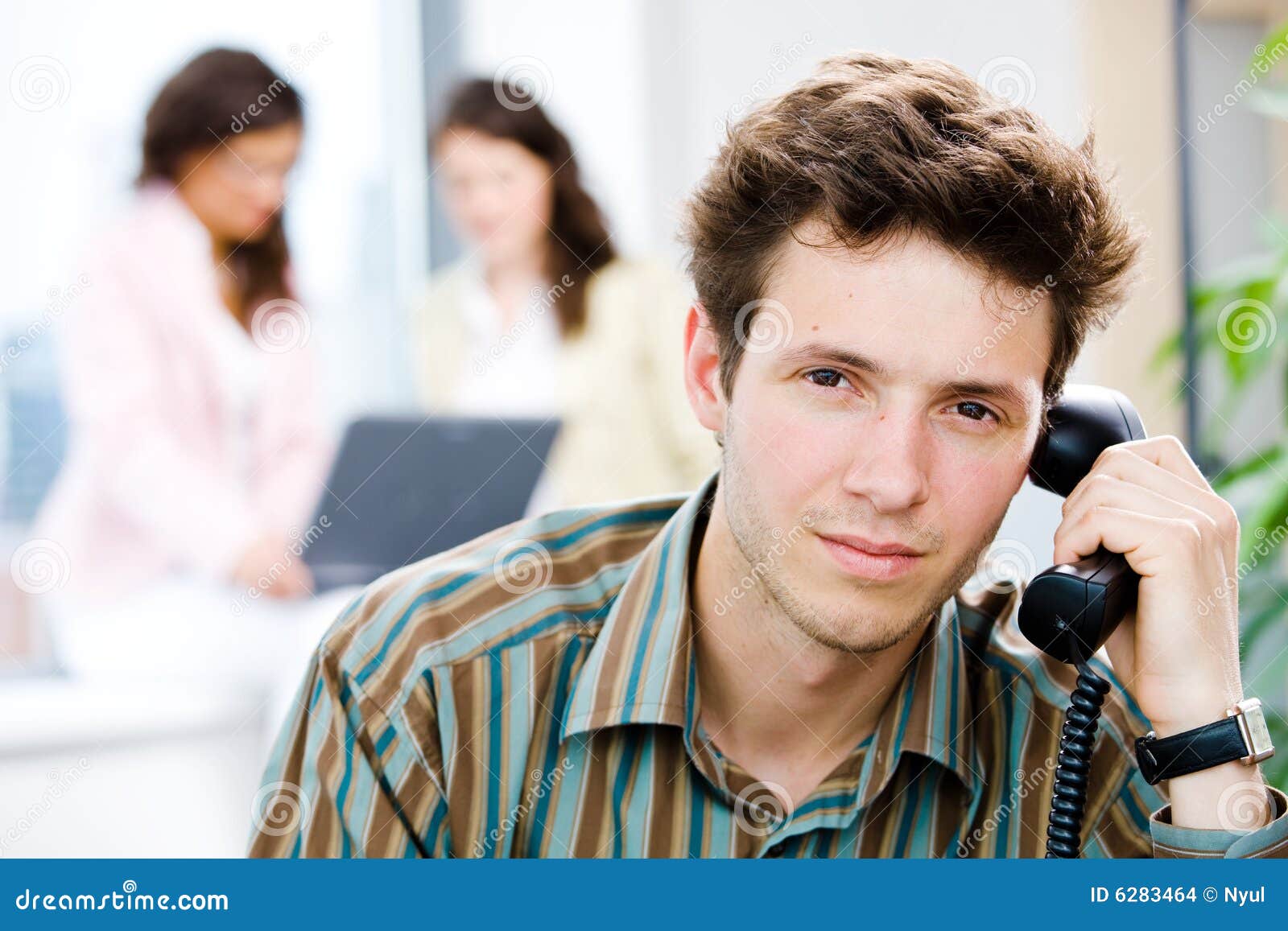Office Worker Calling on Phone Stock Photo - Image of glasses, calling ...