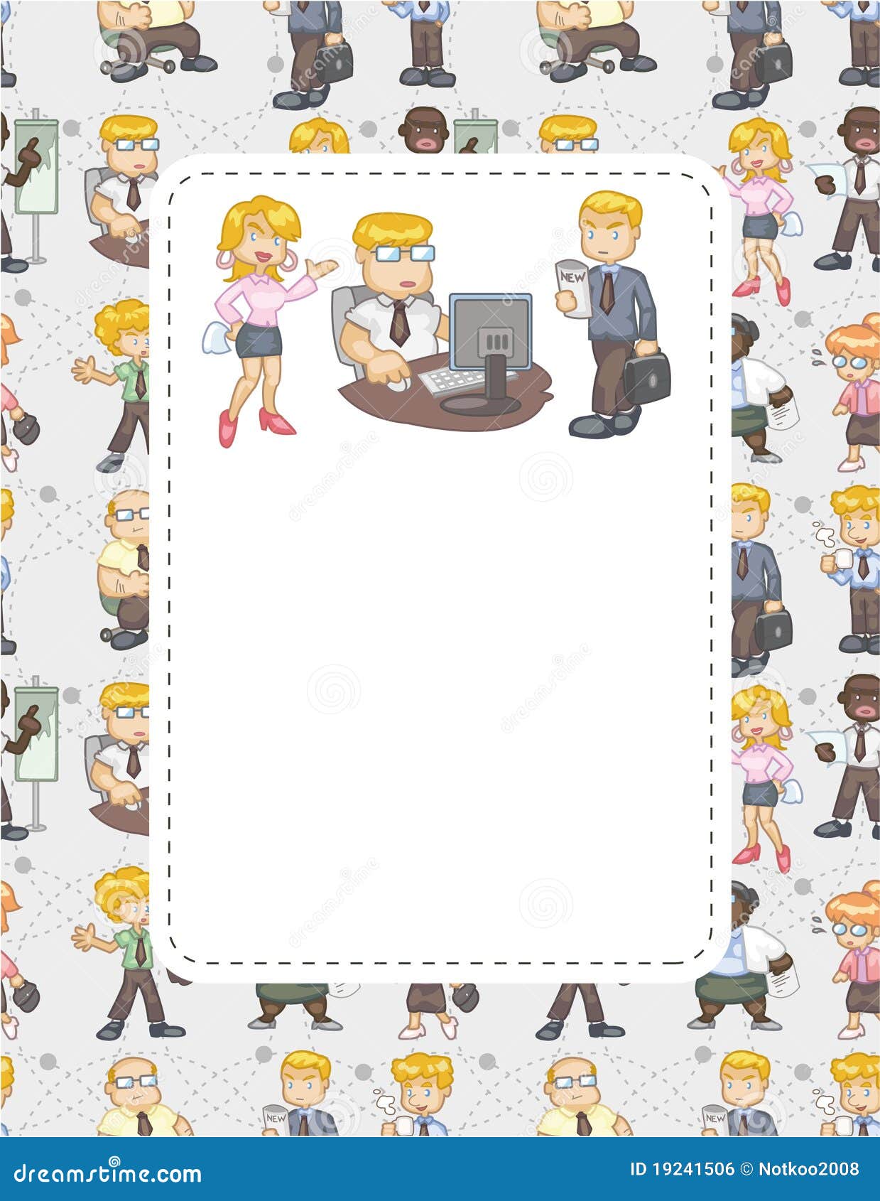 Office worker card stock vector. Illustration of cute - 19241506