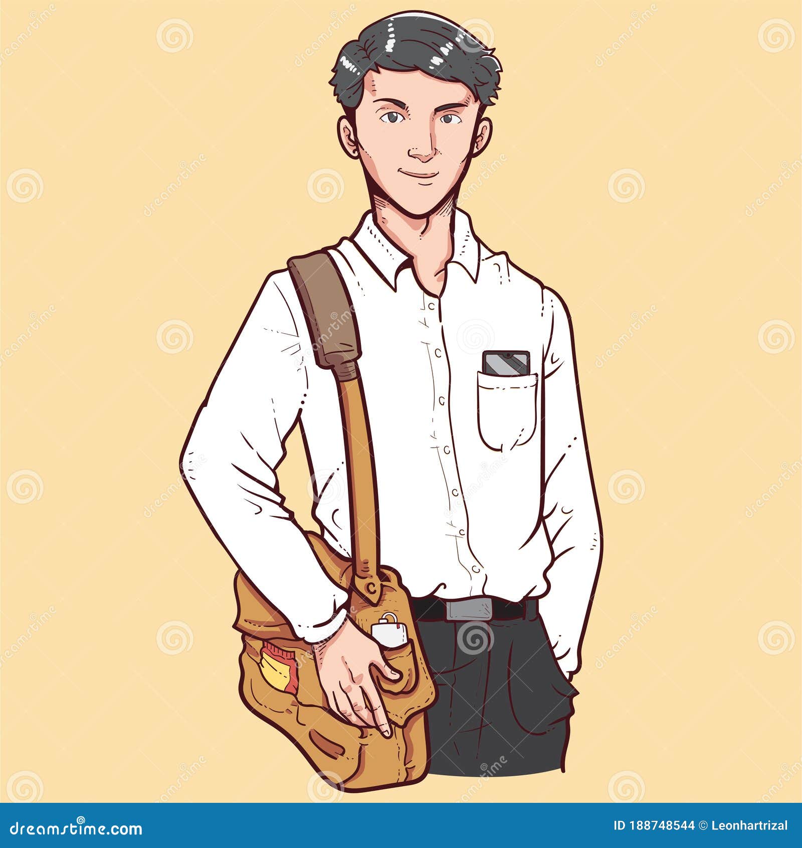 Worker Carrying A Barrel Full Of Ground Illustration Cartoon Character ...