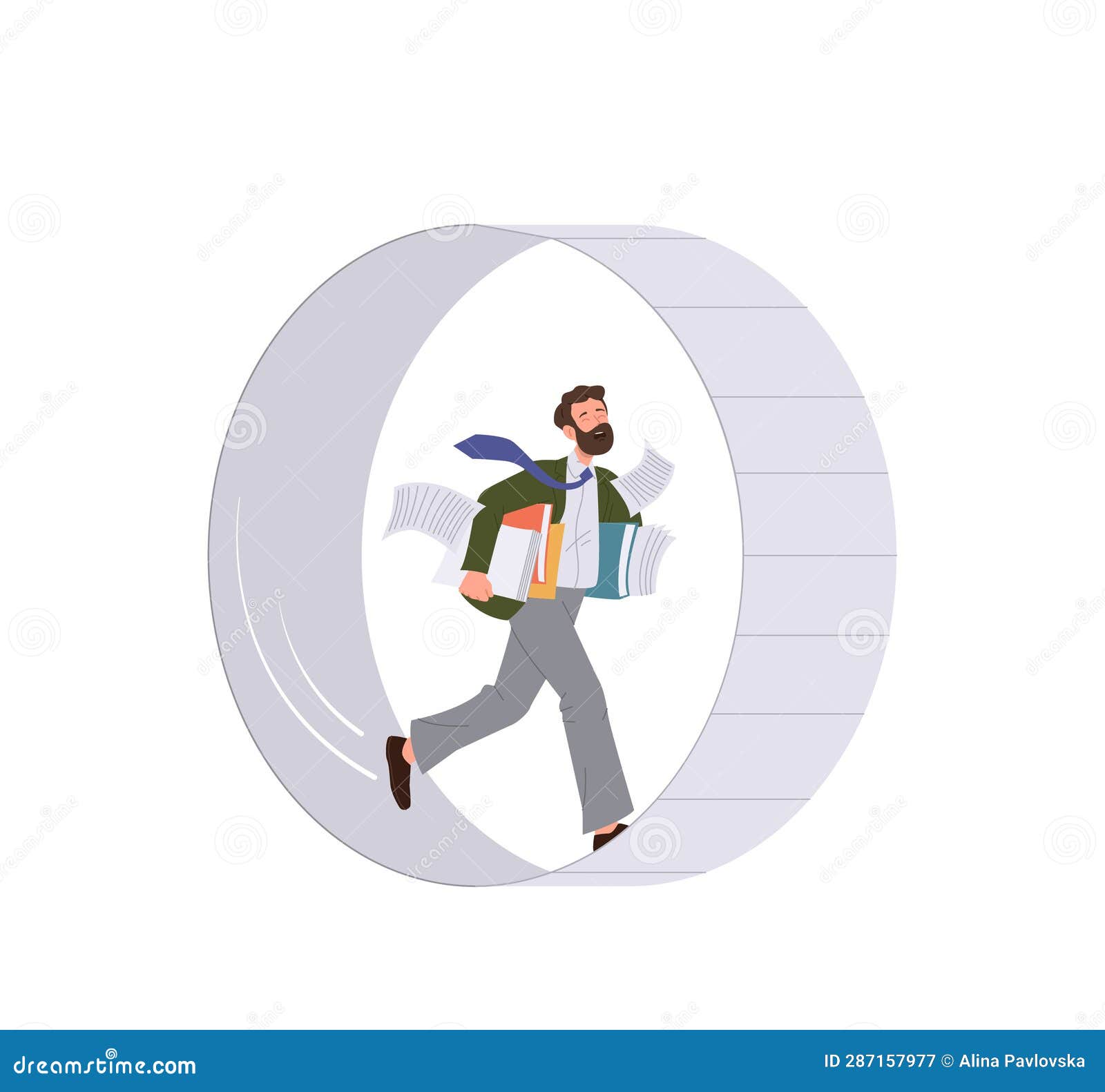 Office Worker Cartoon Character Overloaded with Paperwork Running Fast ... Office Worker Cartoon Character Overloaded with Paperwork Running Fast ...