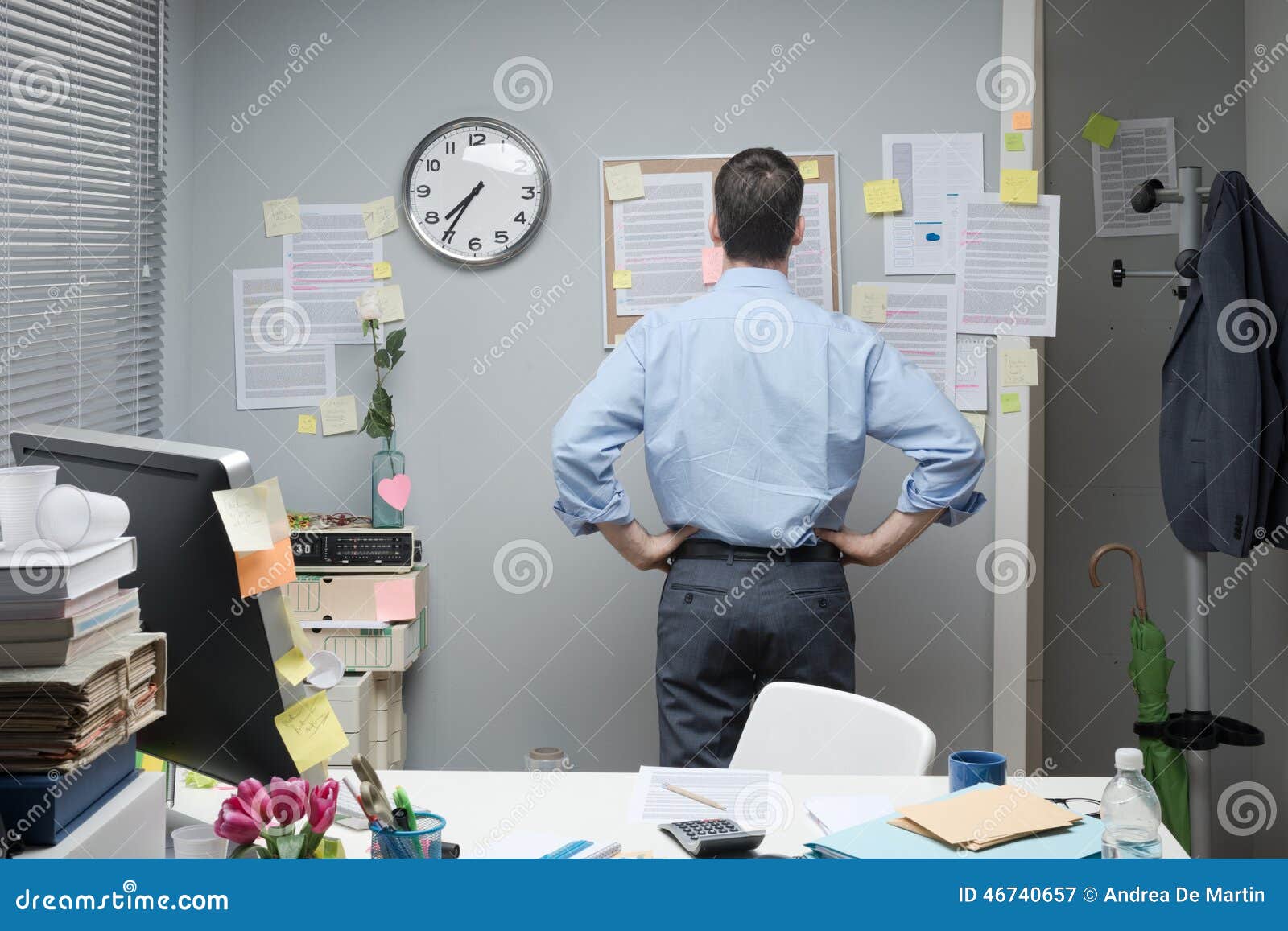 Office Worker Checking Notes Stock Image - Image of desk, workplace ...