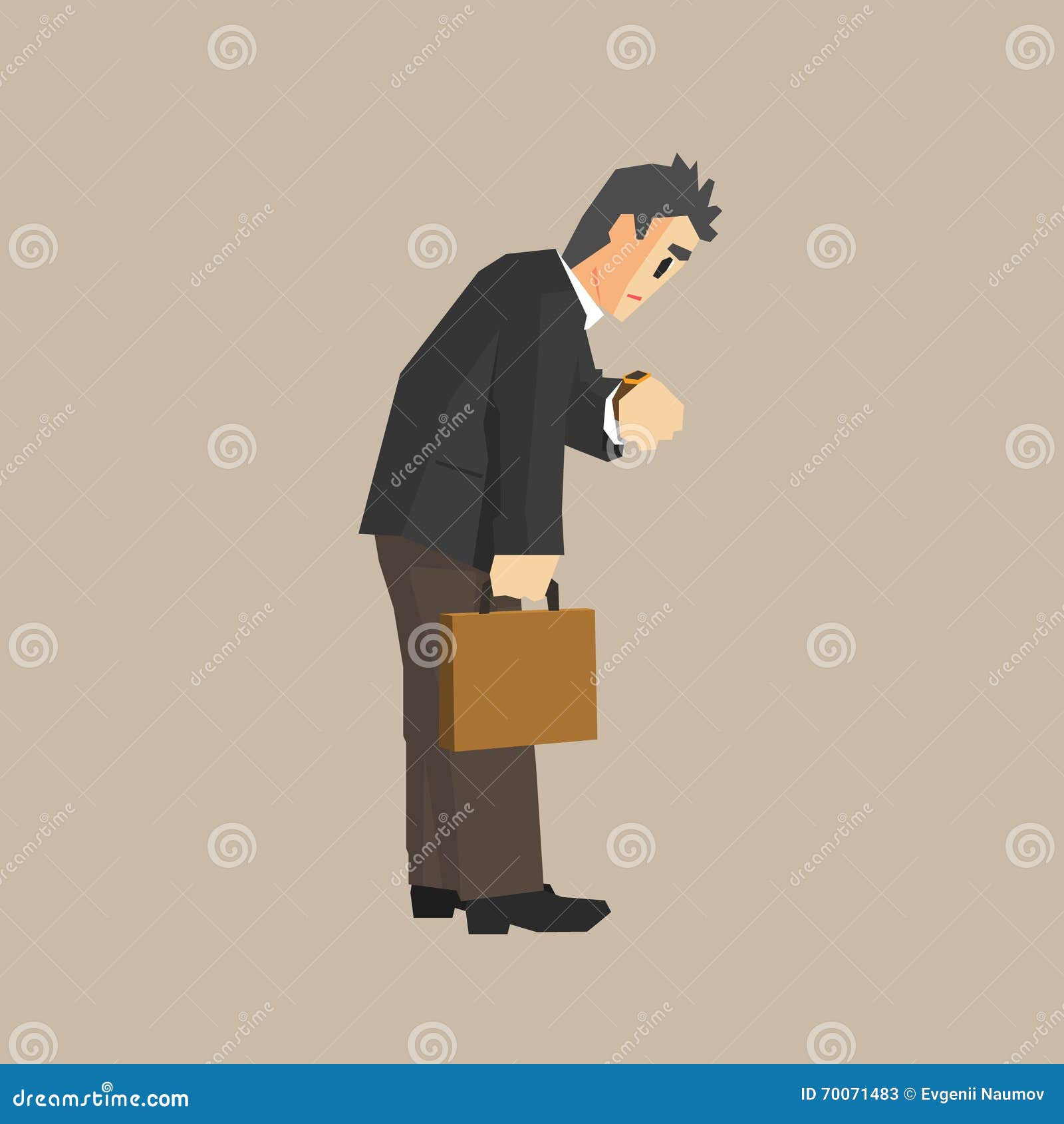 Office Worker Checking the Time Stock Vector - Illustration of looking ...